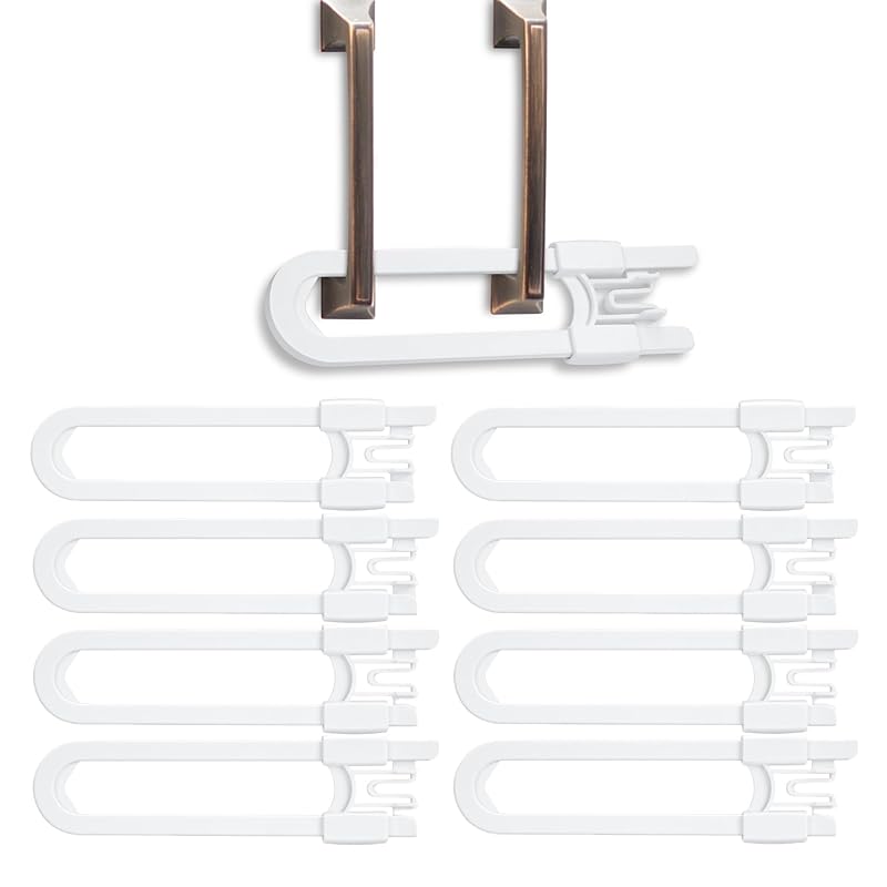 Vmaisi Baby Sliding Cabinet Locks - 4 Pack Adjustable U Shaped Child ...