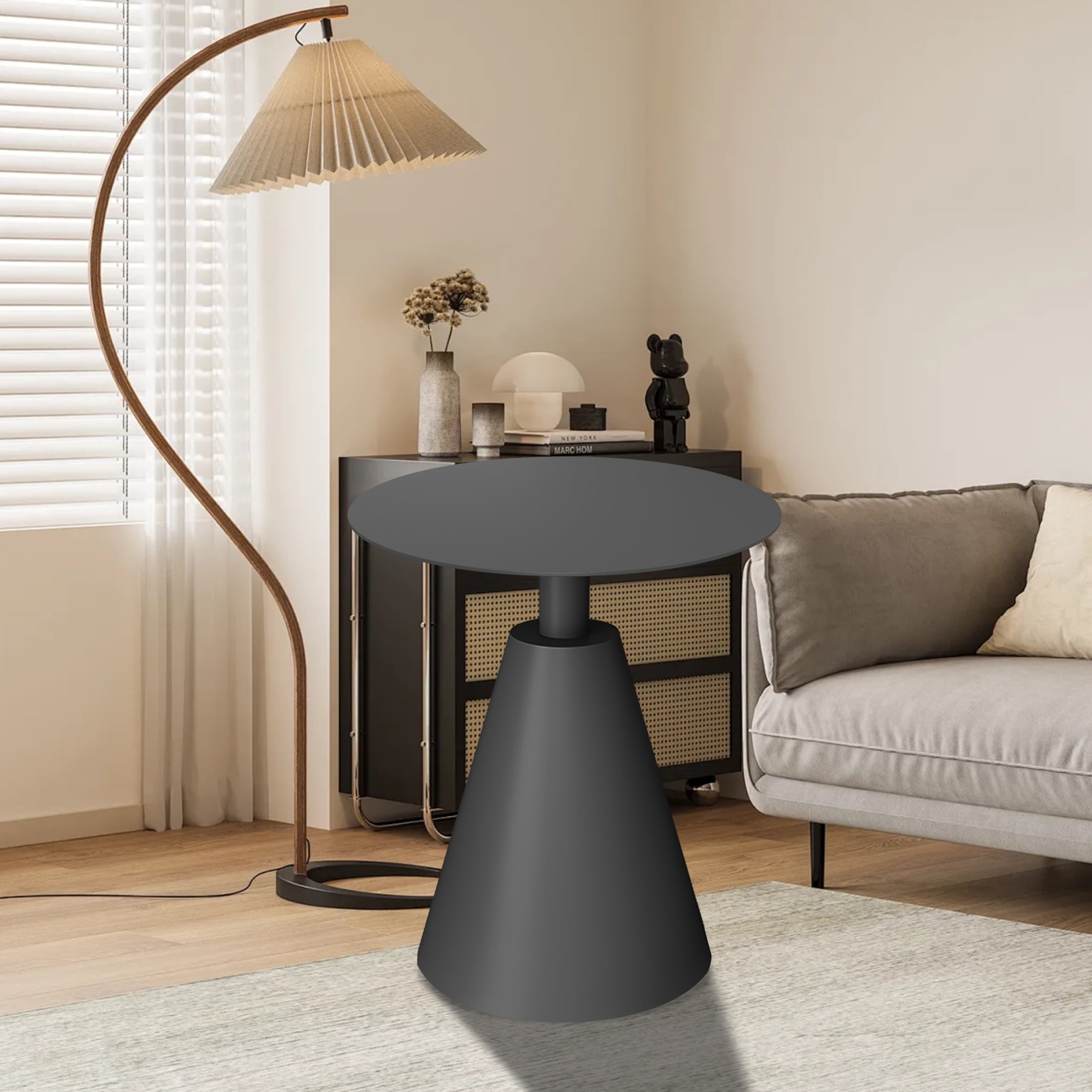 Vmopu Home Dark Grey Round Table Aluminum Alloy for Outdoor Camping ...