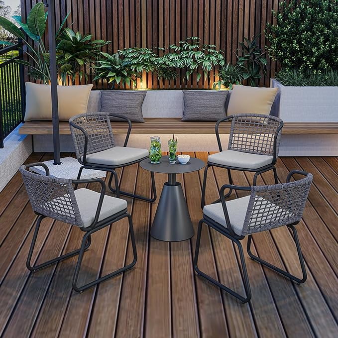 Vmopu Outdoor kitchen table and chairs set with 4 chairs and aluminum ...