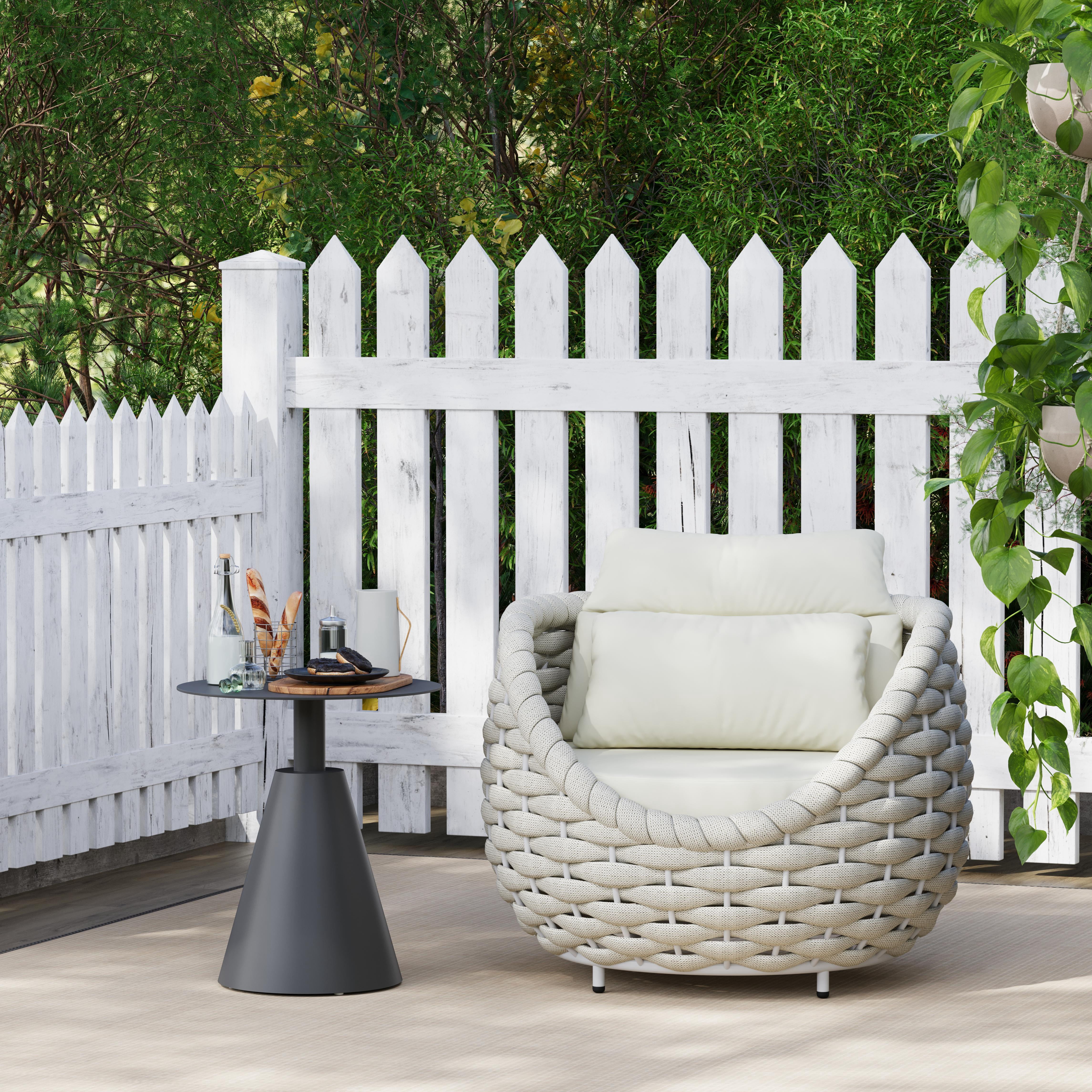 Vmopu Patio Outdoor Olefin Woven Rope Single Sofa, Patio Furniture with ...