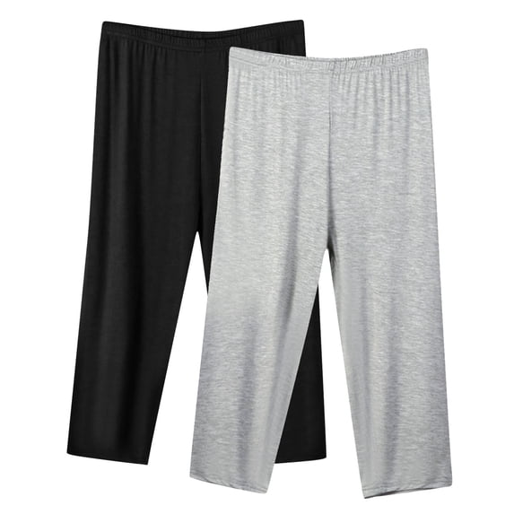 Vmvidoty 2Pcs Capri for Women Wide Leg Home Wear Lightweight Pant Color ...