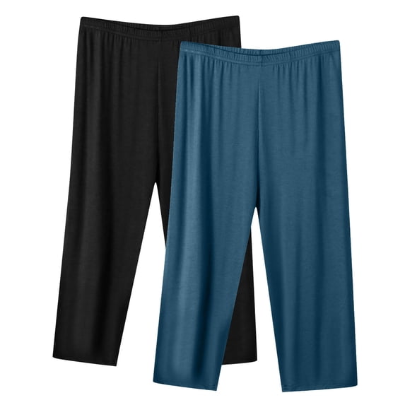 Vmvidoty Plus Size Capri for Women 2Pcs Wide Leg Home Wear Lightweight ...