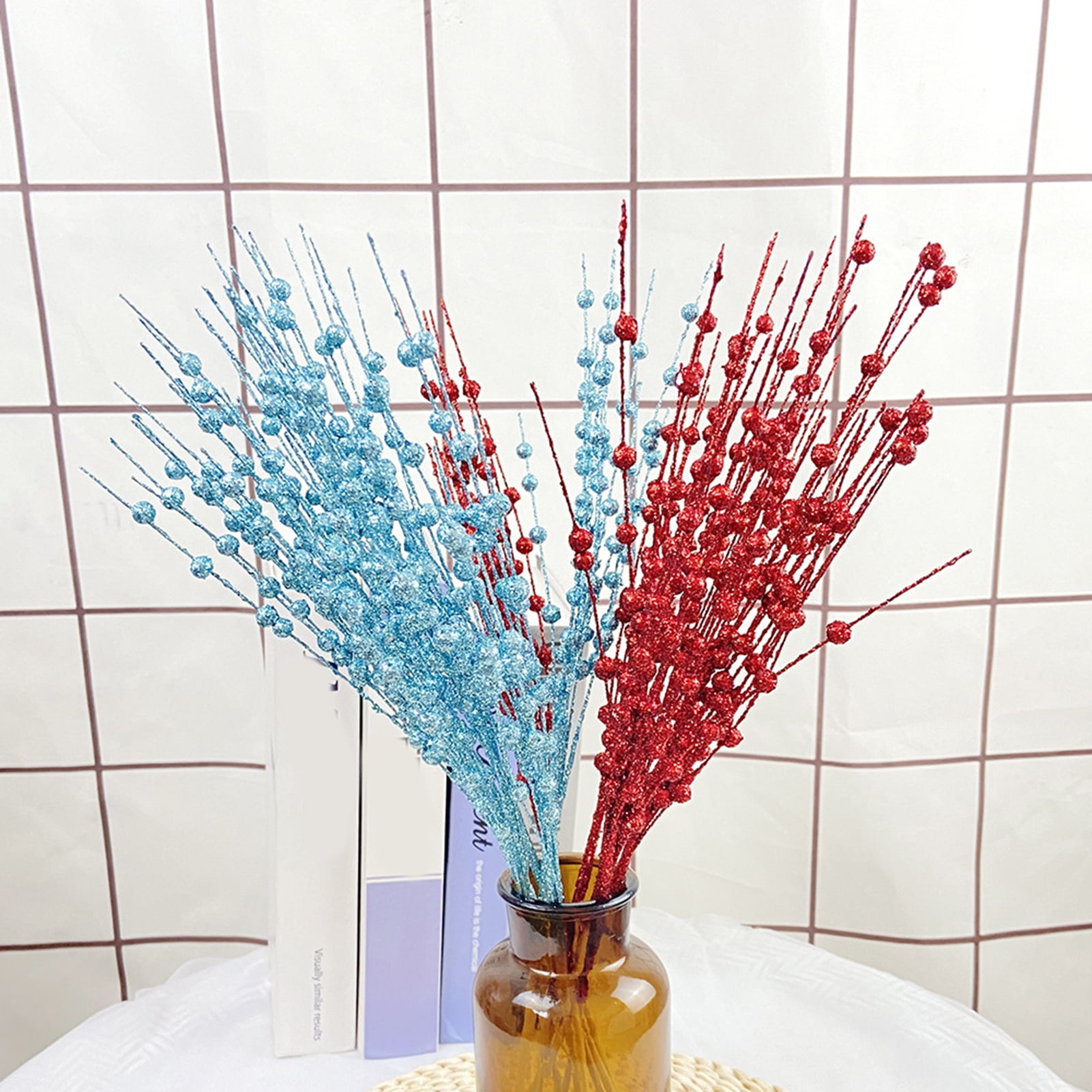 Vnanda 10Pcs Artificial Berry Stem Picks - Decorative Wire Stem Branch ...