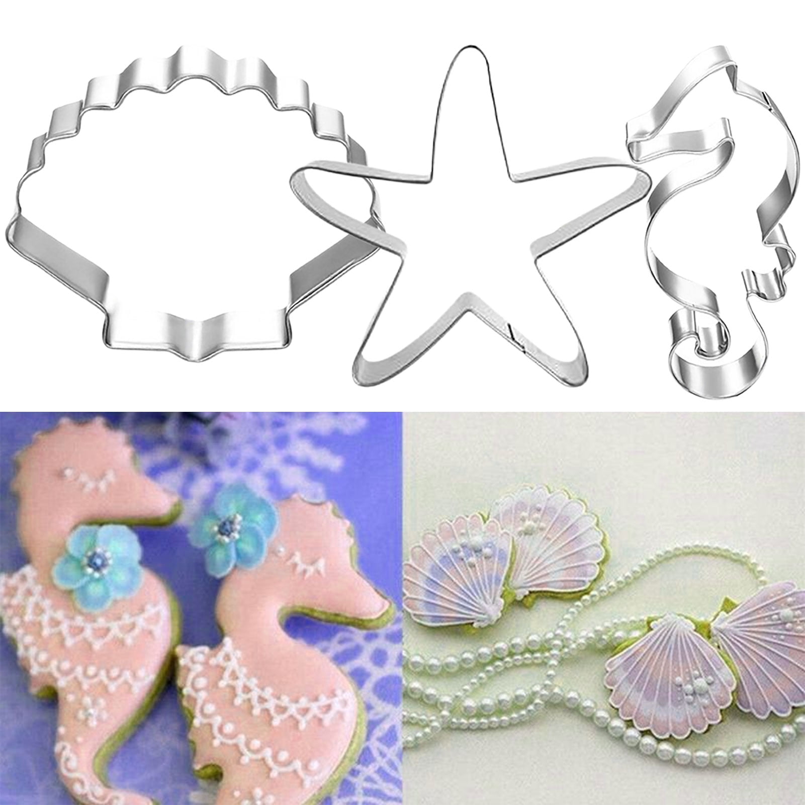 Vnanda 15Packs Cookie Cutter Set - Seahorse,Starfish and Seashell ...