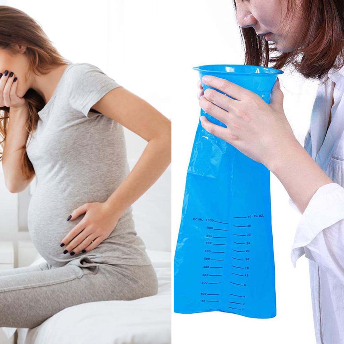 Vnanda 20Pcs 1000ML Vomit Bags Emesis Bags – Leak Resistant, Medical ...