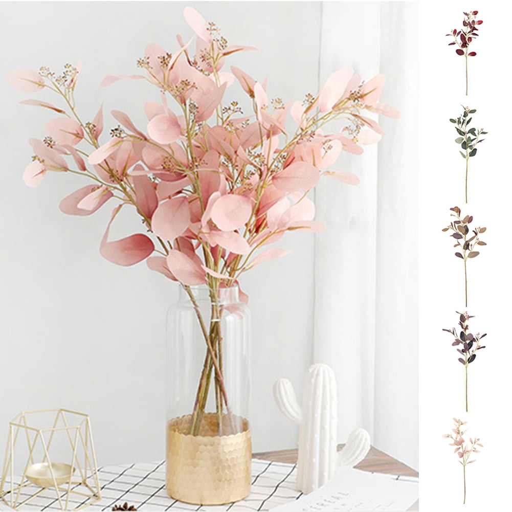 Vnanda 2Packs Artificial Greenery Stems Bright-colored Eucalyptus ...