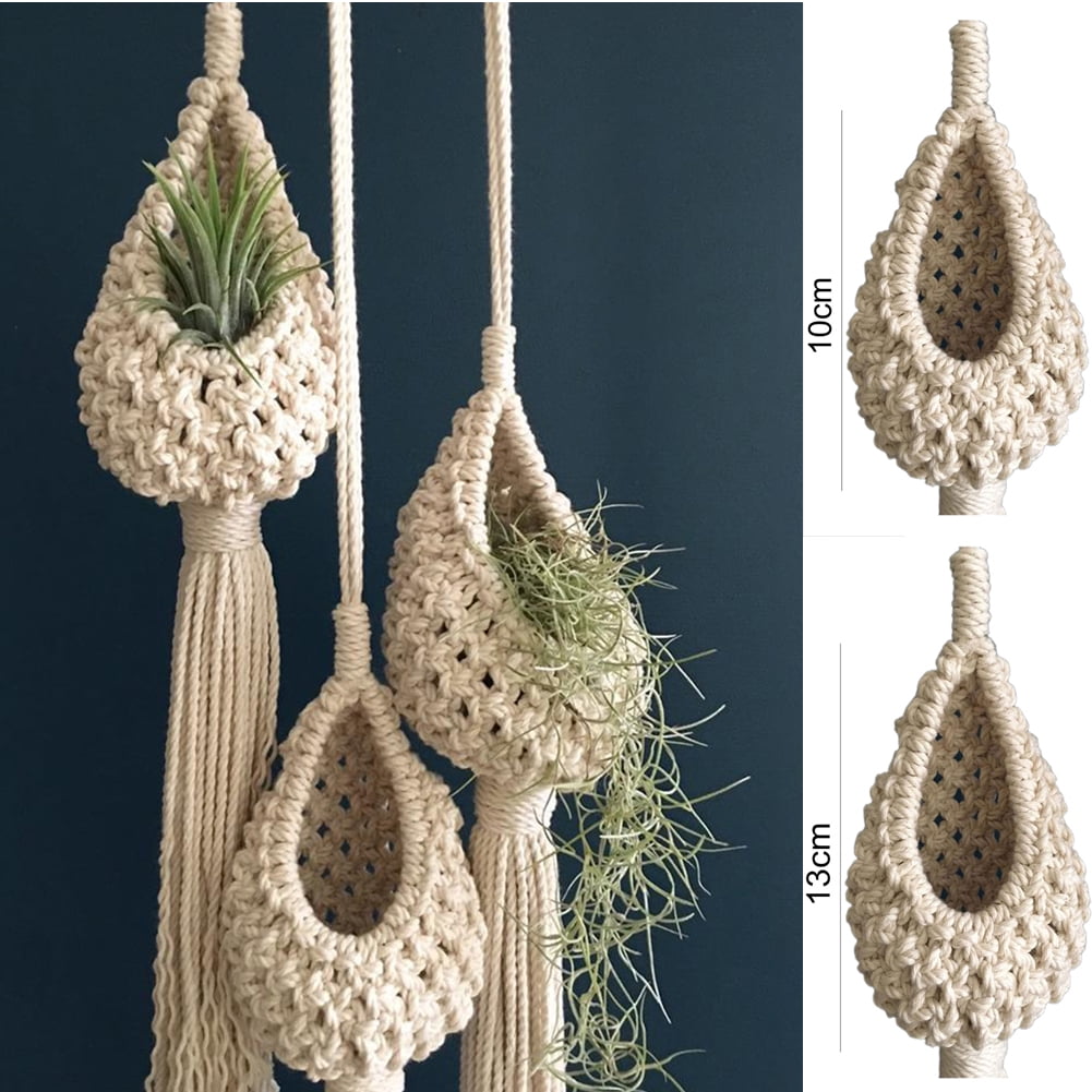 Vnanda 2Packs Glaspas Rope Hanging Baskets for Plants| Hanging Macrame ...