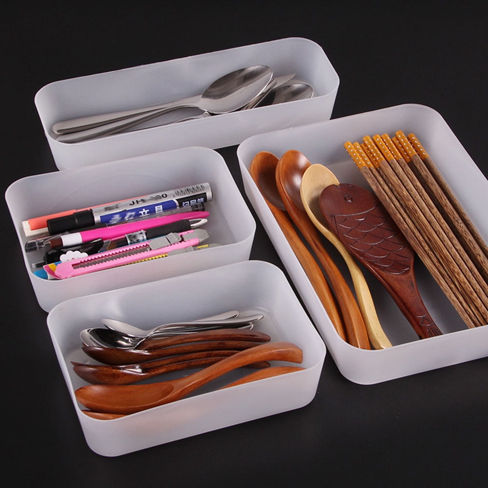 Vnanda 4Packs Drawer Organizer Desk Drawer Organizer Trays Storage Tray ...