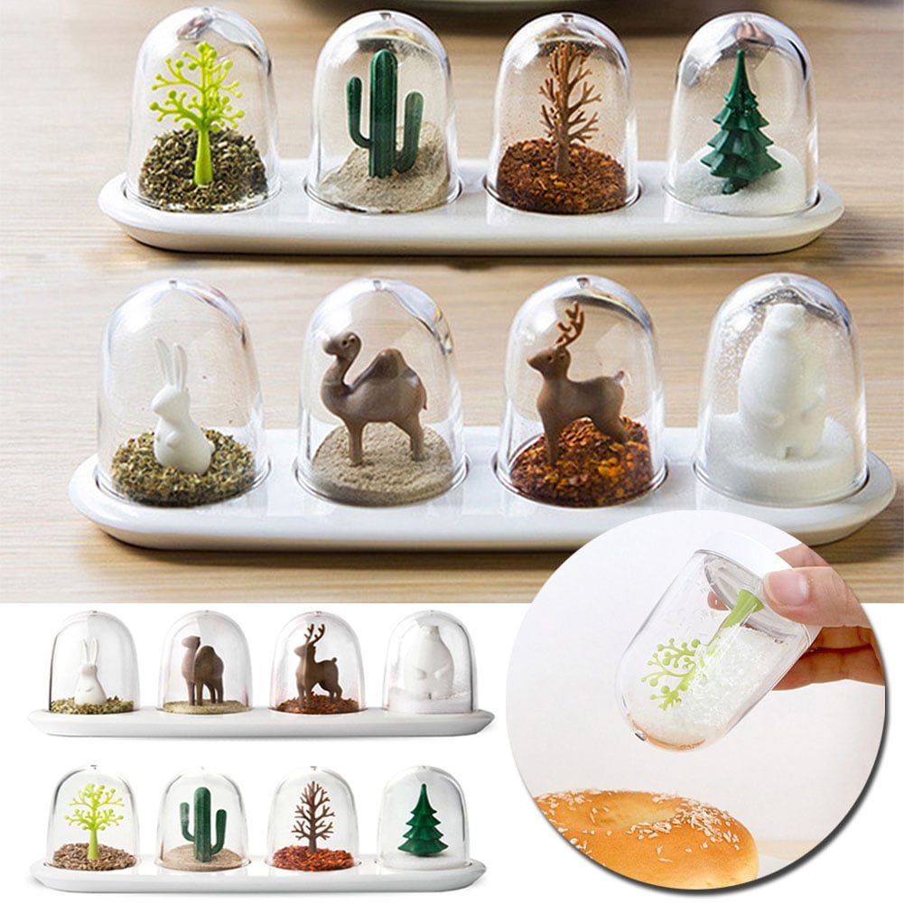 Vnanda 4Pcs/Set Seasons Plant Animal Spice Jar Set Salt & Pepper Shaker ...