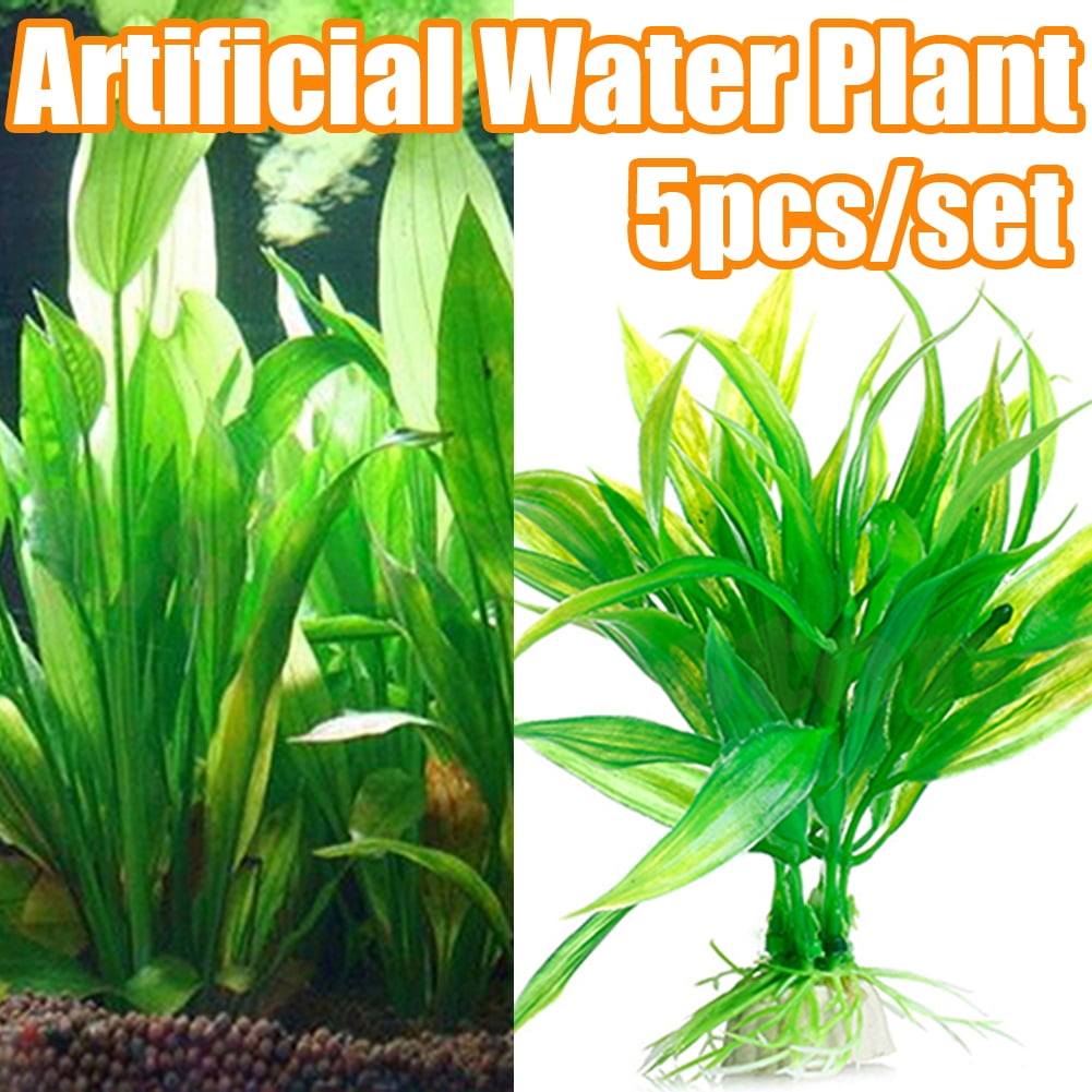 Vnanda 5 Packs Artificial Fish Tank Plants,Aquarium Plants Fish Tank ...