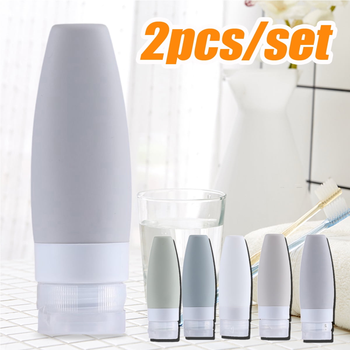 Vnanda 60ml&90ml Silicone Travel Bottles for Toiletries: Leakproof ...