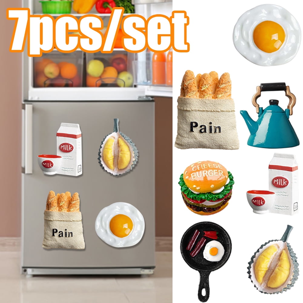 Vnanda 7Packs Fridge Magnets Cute Food Refrigerator Magnets for Fridge ...
