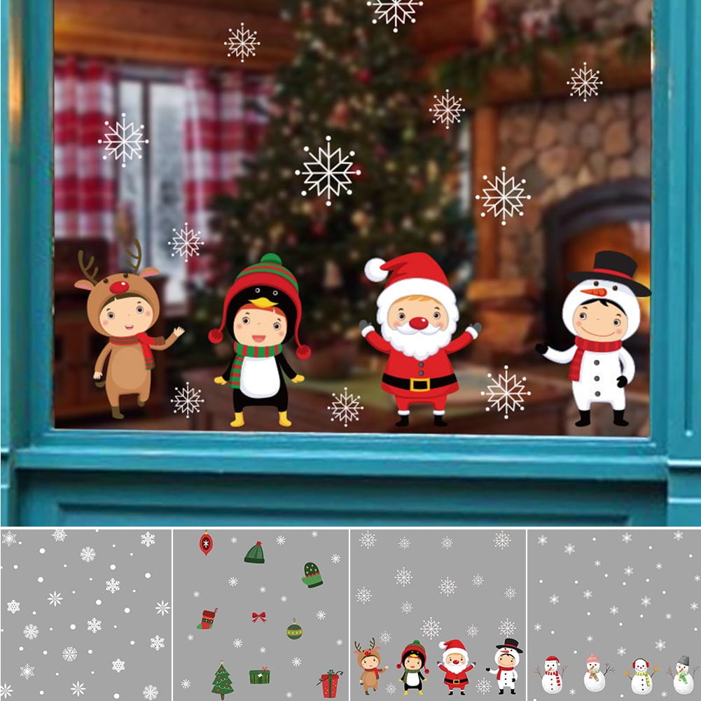 Vnanda Christmas Window Clings Holiday Decorations Decal Stickers, Xmas ...