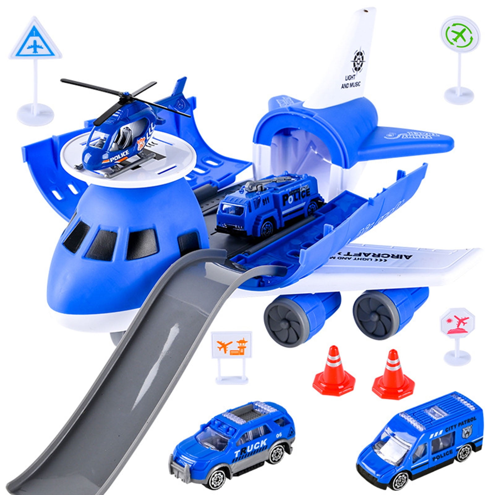 Vnanda Transport Plane Cargo Diecast Construction Vehicles and Playmat ...