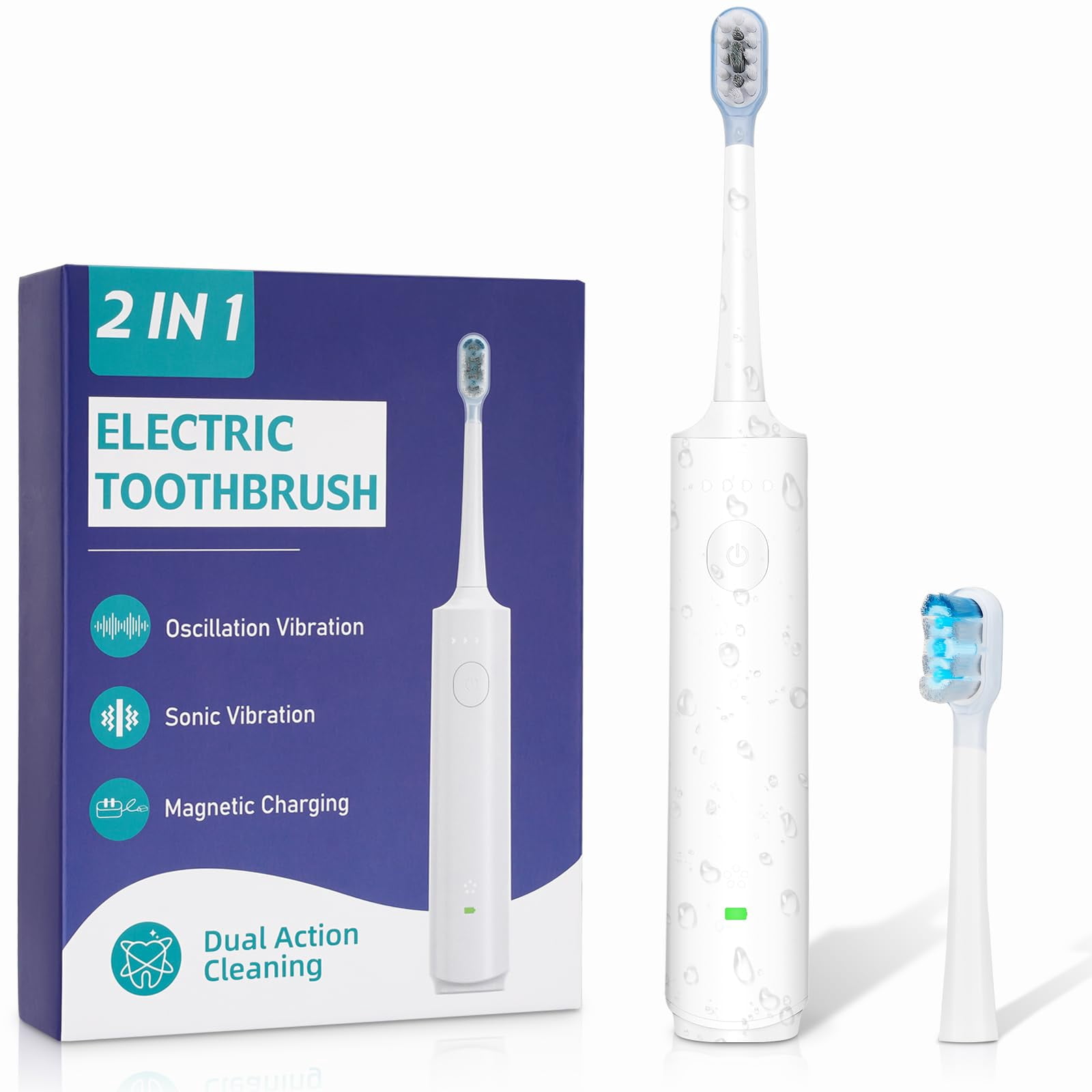 Vnina Rotating Electric Toothbrush for Adults, Rechargeable Sonic ...