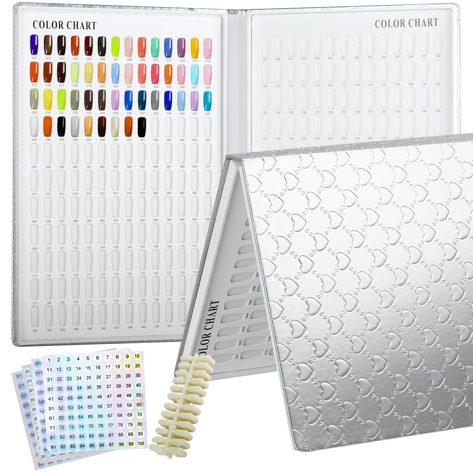 Vnjaoi 308 Colors Nail DHF10 Display Swatches Book with 360 Tips for ...