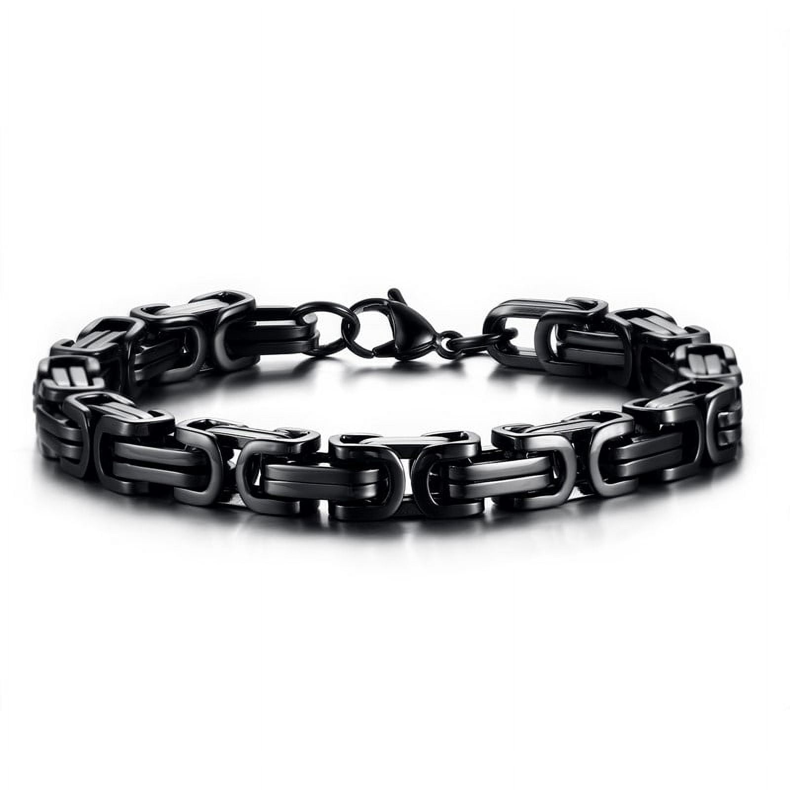 Vnox Punk Heavy Byzantine Chain Men's Bracelet Solid Thick Metal ...