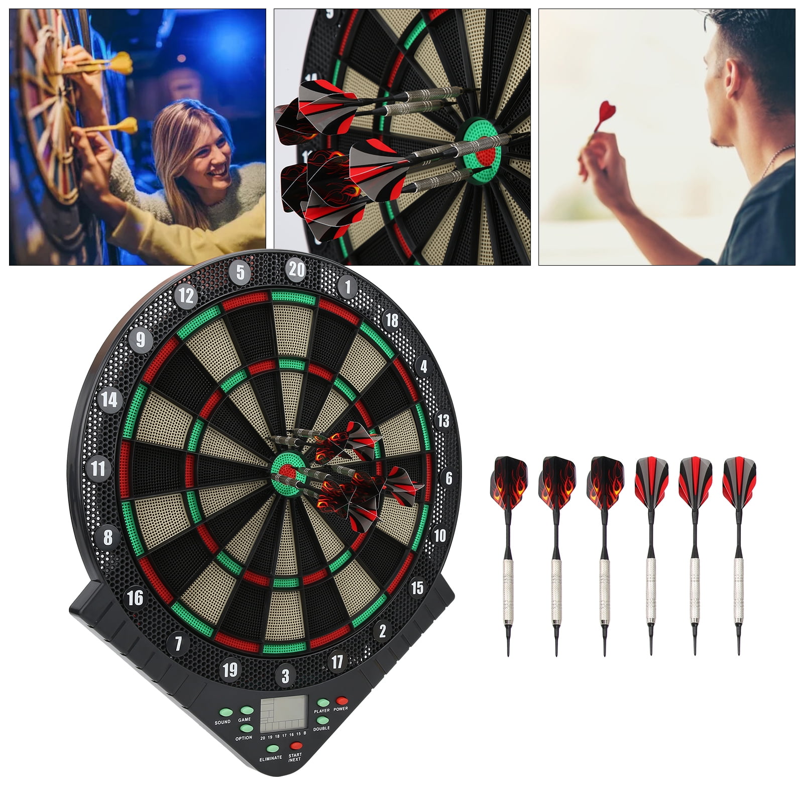 Vobor Electronic Dartboard, Plastic Dart Board for Adults with 30 Soft ...