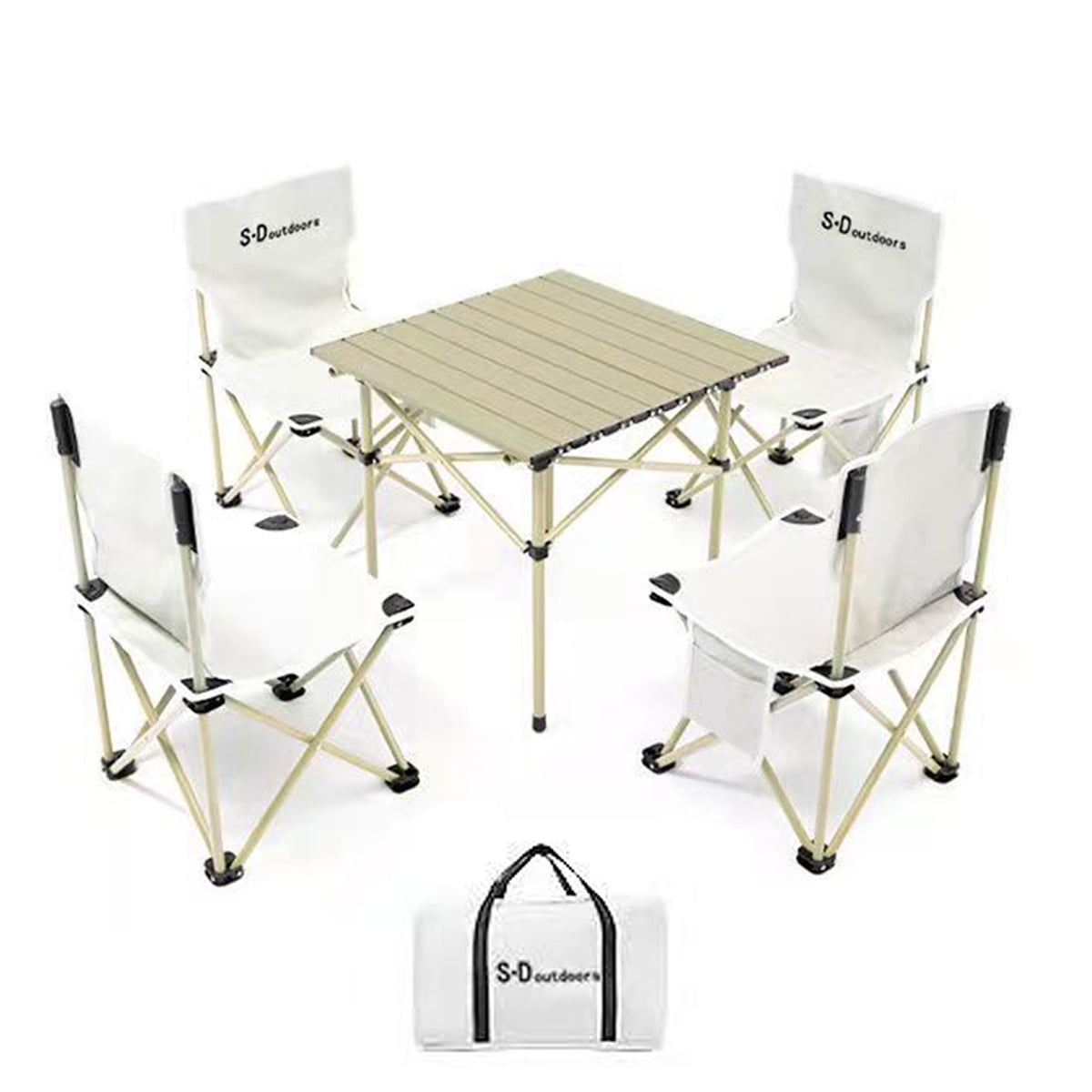 Vobor Outdoor Folding Table and Chair Set Portable Camping Picnic Table ...