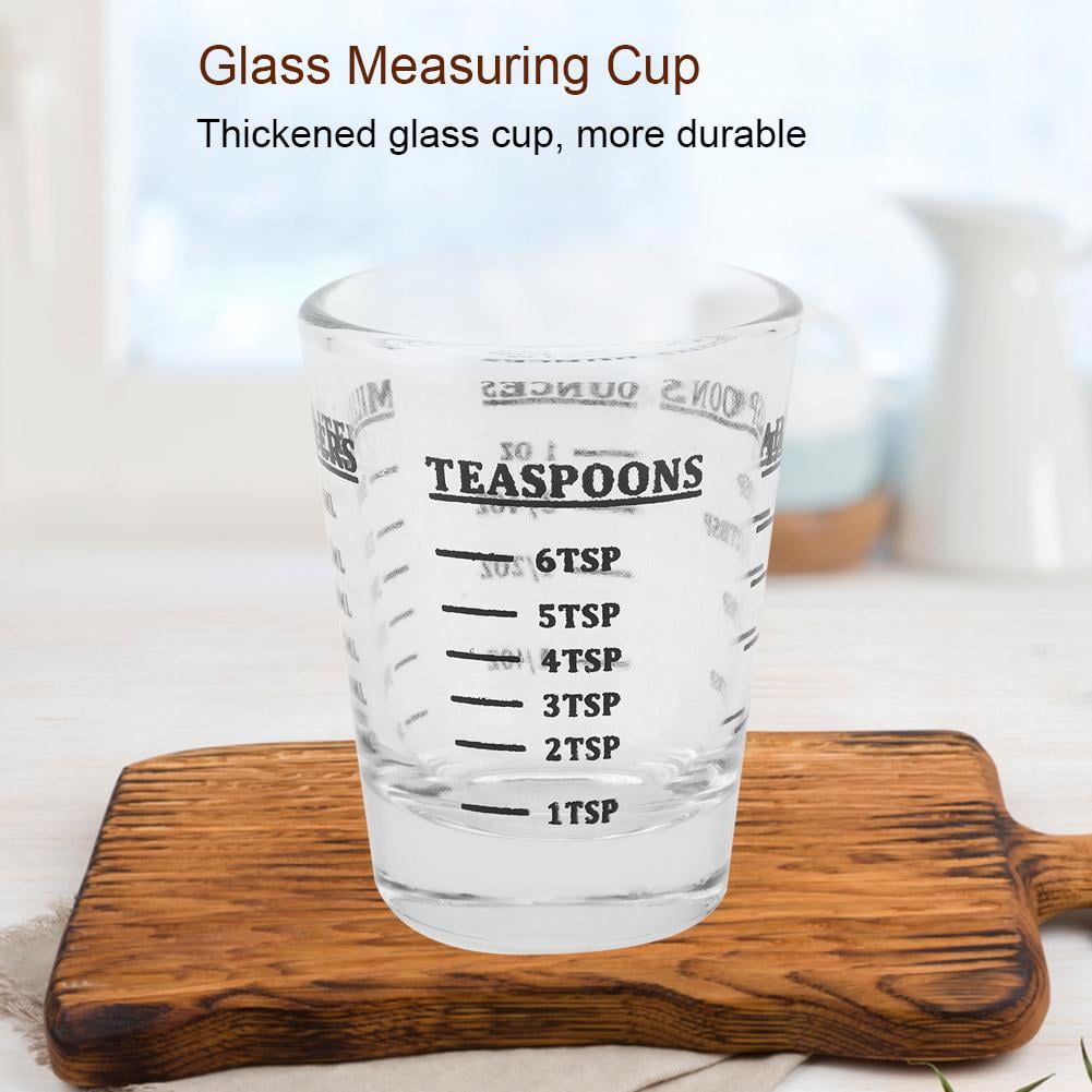 Vobor 1 Ounce Transparent Glass Measuring Cup with 4 Scales for Precise ...
