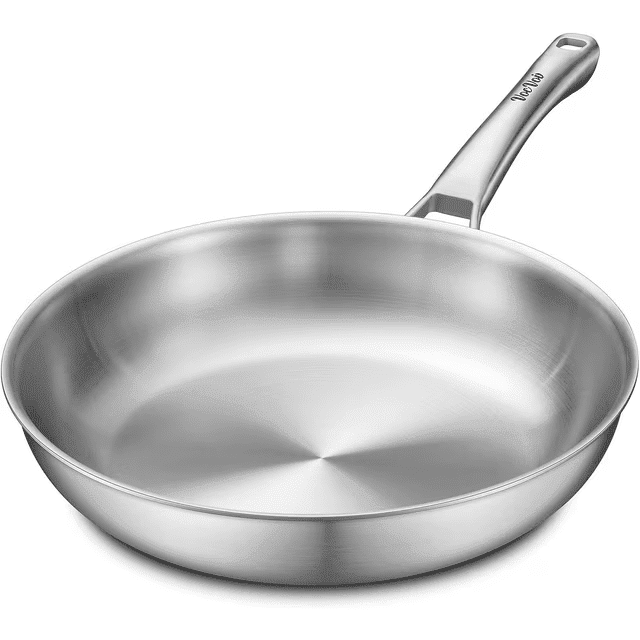 VocVoi 12 inch Tri-Ply Stainless Steel Pan, Chef's Pans,Dishwasher and ...