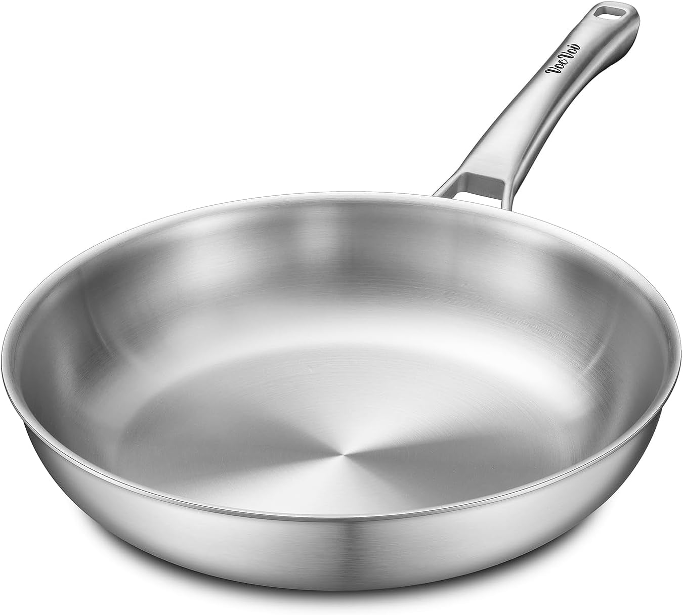 VocVoi 12 inch Tri-Ply Stainless Steel Pan, Chef's Pans,Dishwasher and ...