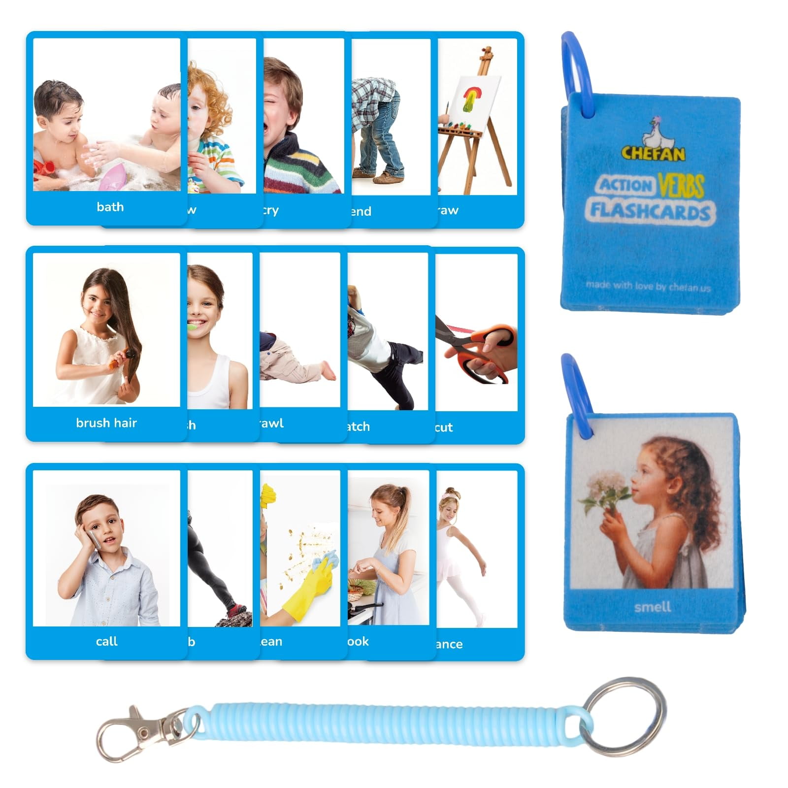 Vocabulary Builder Flash Cards, OIF8 62 Action Verbs Flash Cards for ...