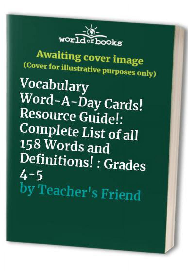 Pre-Owned Vocabulary Word-A-Day Cards! Resource Guide!: Complete List ...