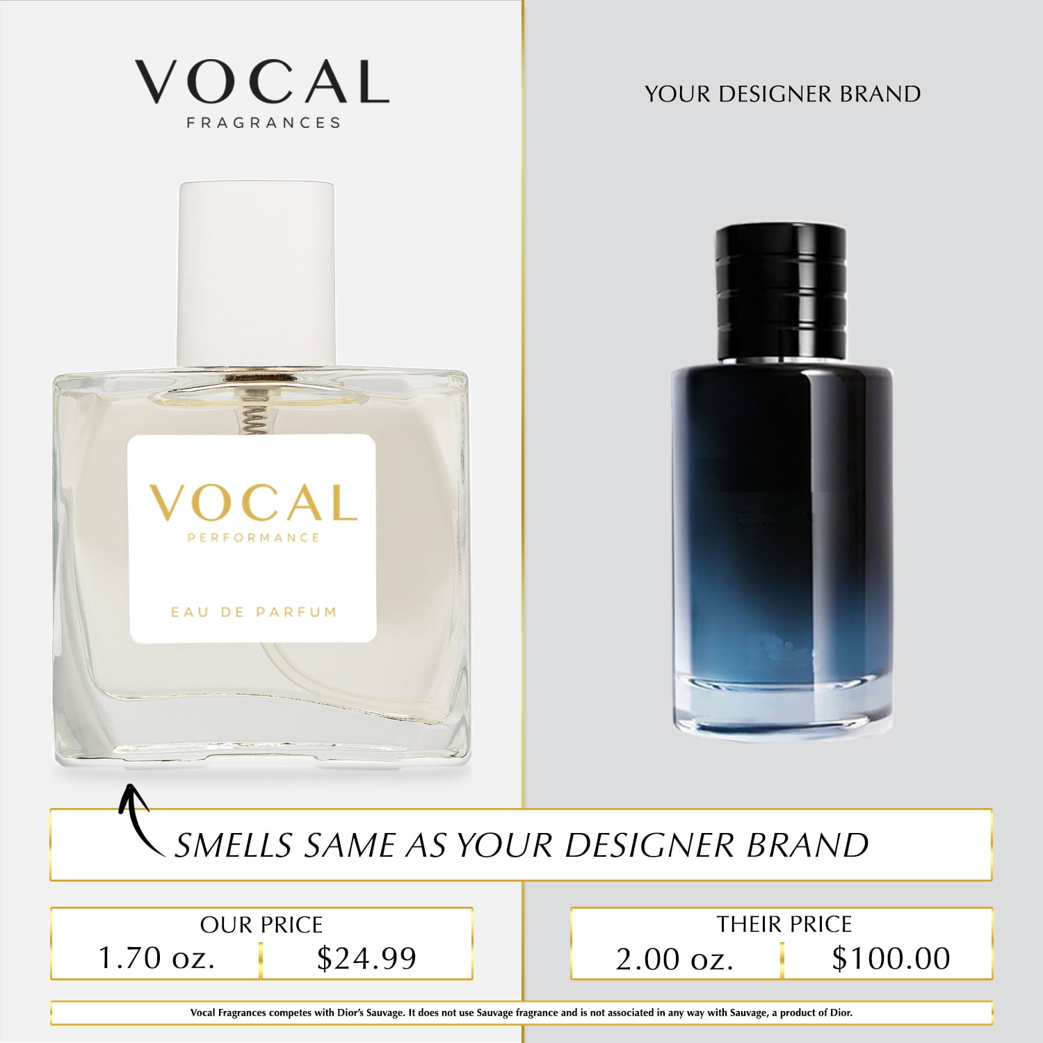 Vocal Performance M007 Eau de Parfum For Men Inspired by Sauvage 1.7 FL ...