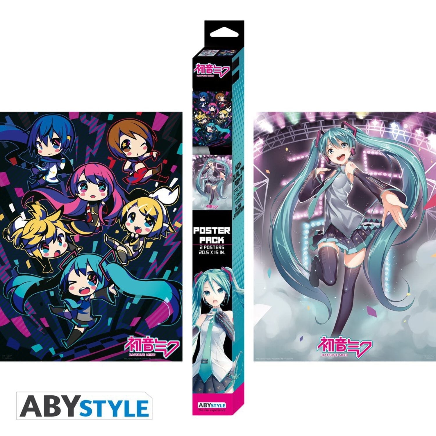 Vocaloid Hatsune Miku Boxed Poster Set 15” x 20.5” Posters (2 Pack ...
