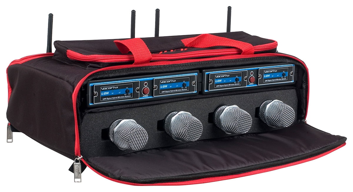 VOCOPRO UDH-CHOIR-4-MIB FOUR CHANNEL WIRELESS HANDHELD MICROPHONE ...