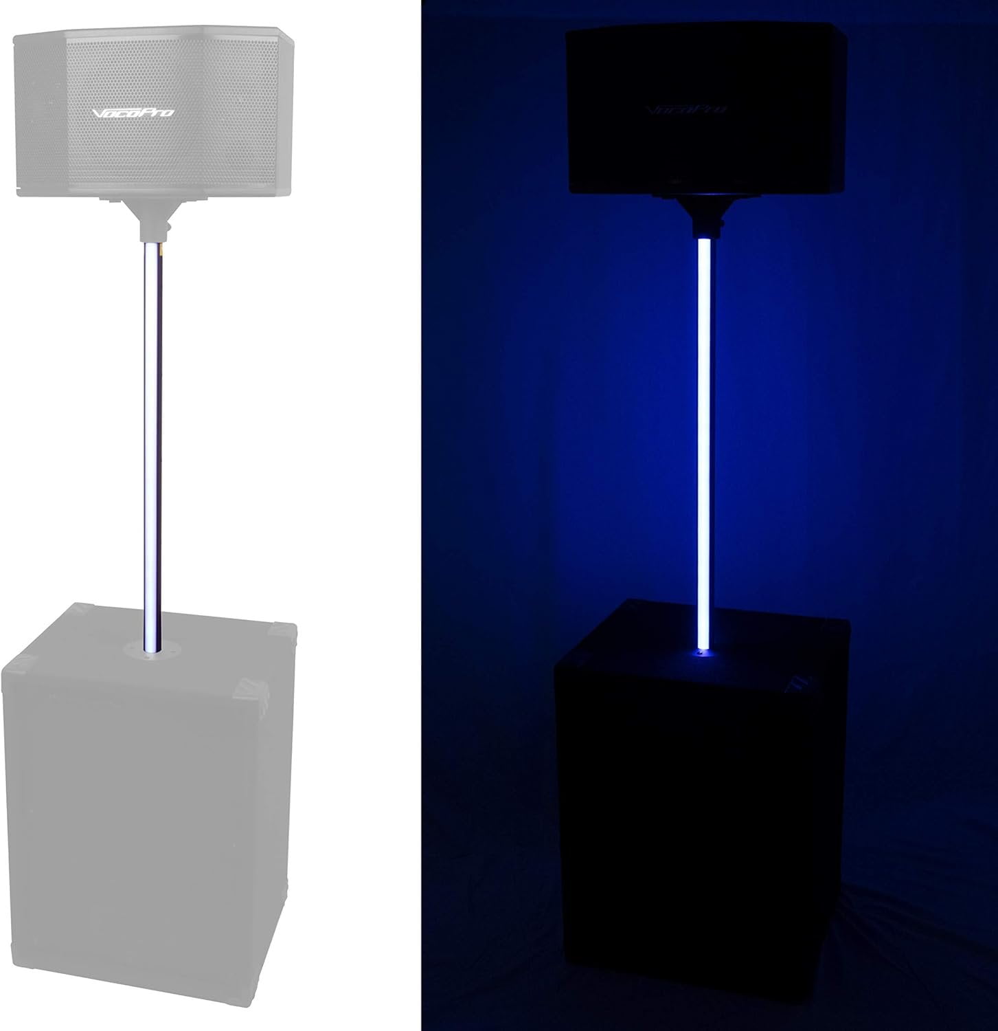 VocoPro Center Illuminated Speaker Stand Pole GLOPOLELP - Walmart.com