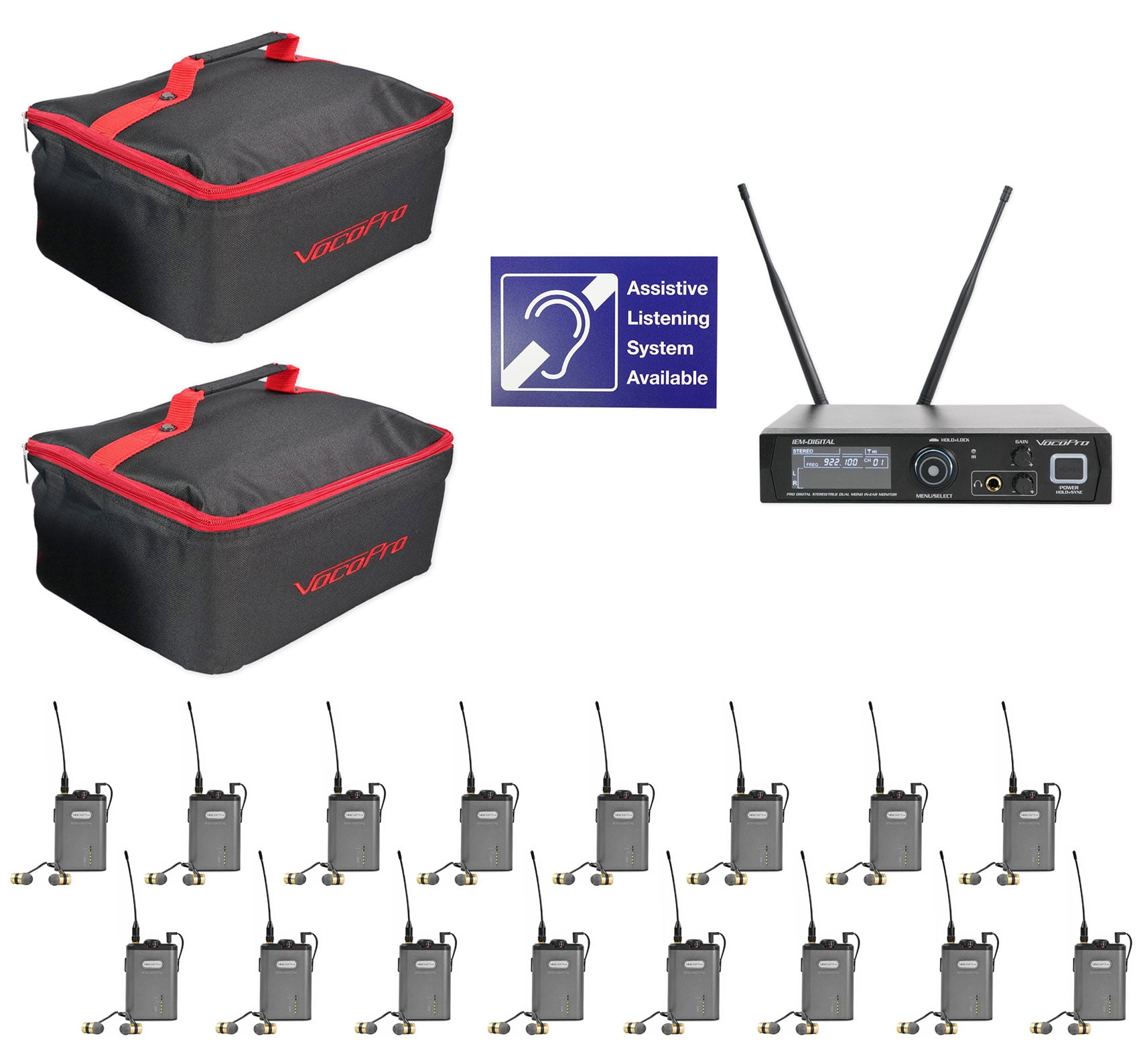 Professional 24-bit Digital Stereo Wireless Assistive Listening System ...