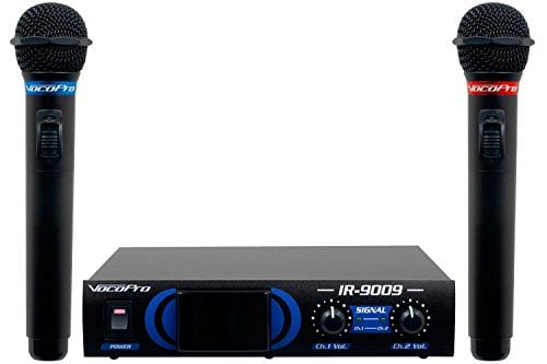 VocoPro Infrared Dual Wireless Microphone System, Black, IR-9009-2 ...