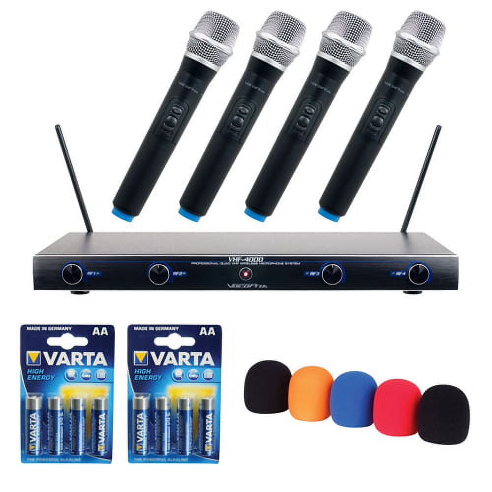 VocoPro VHF-4000-2 Professional Quad VHF Wireless Microphone System ...