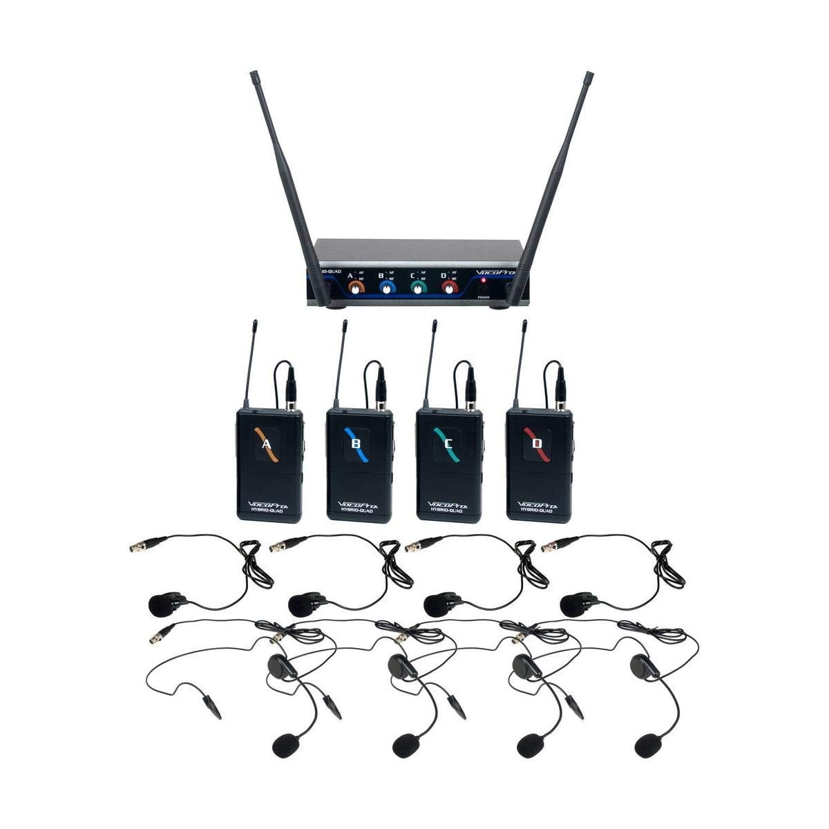 Digital-QUAD-B3 - Four Channel Wireless Headset & lapel Mic System Mic ...