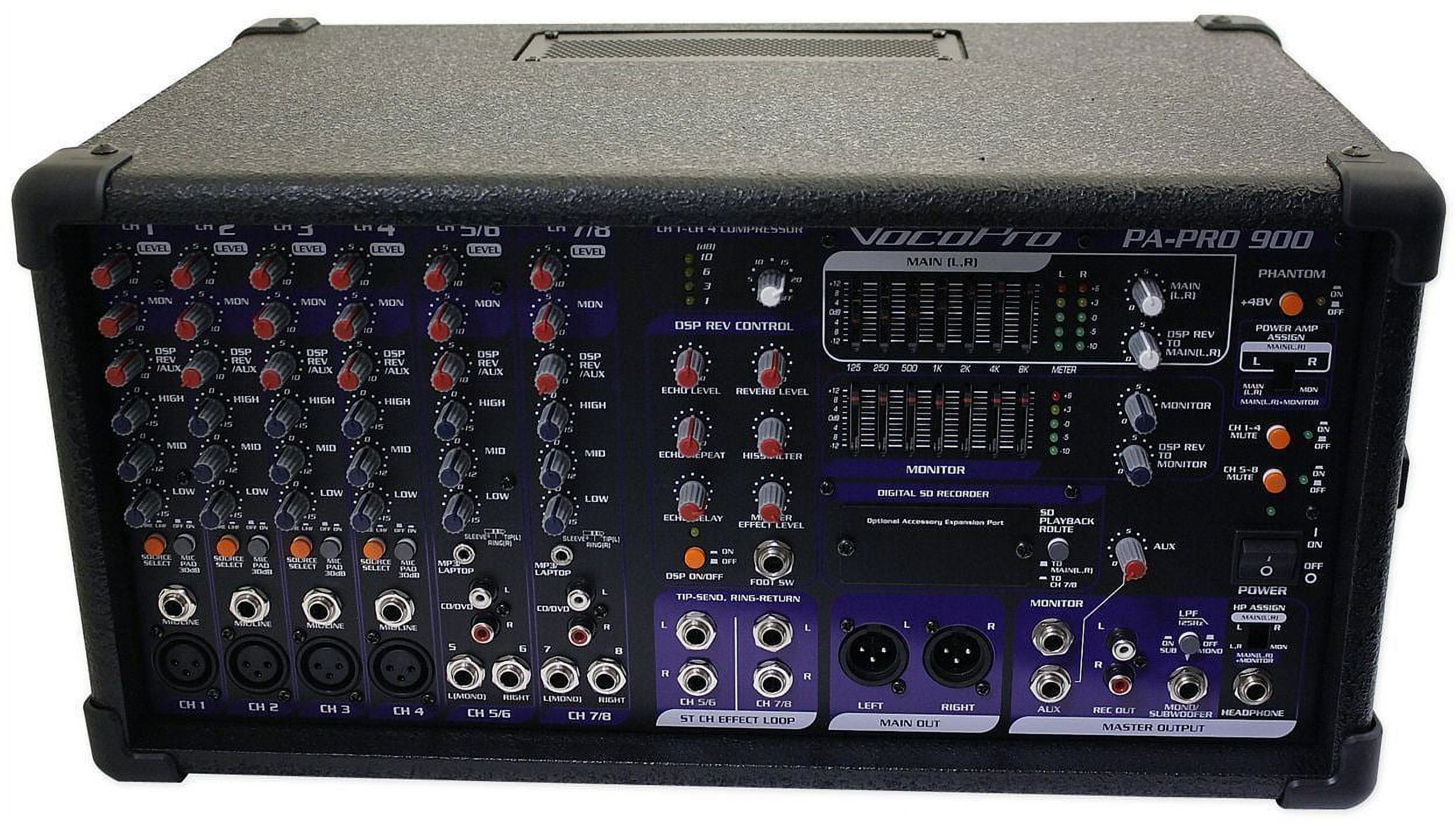 Vocopro PA-PRO-900 900 Watt Powered Active Professional Karaoke Mixer ...