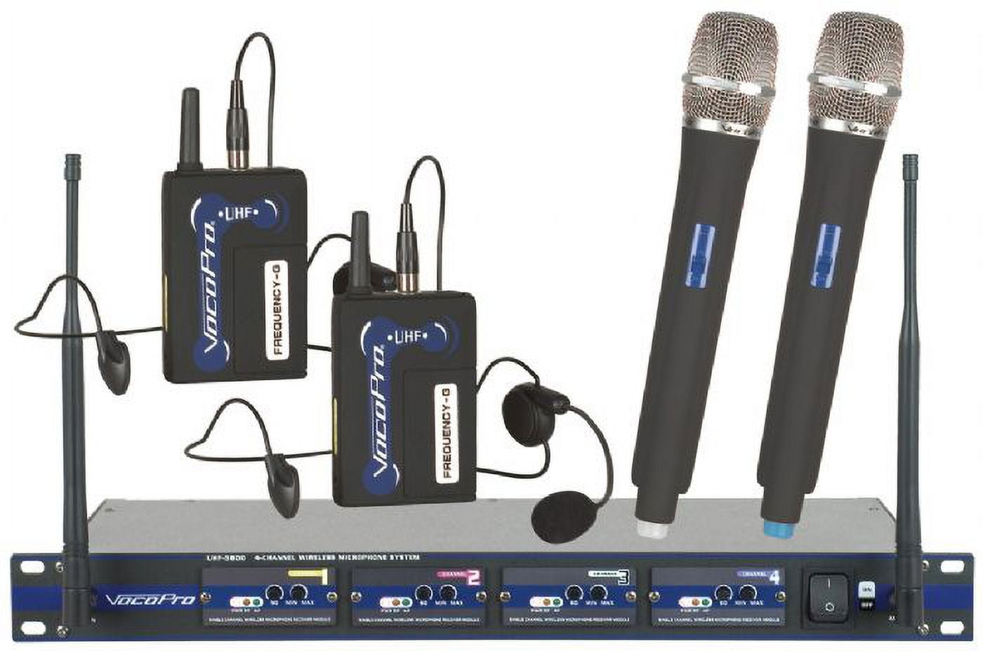 Professional 4 Channel UHF Wireless Microphone System w/bodypack ...