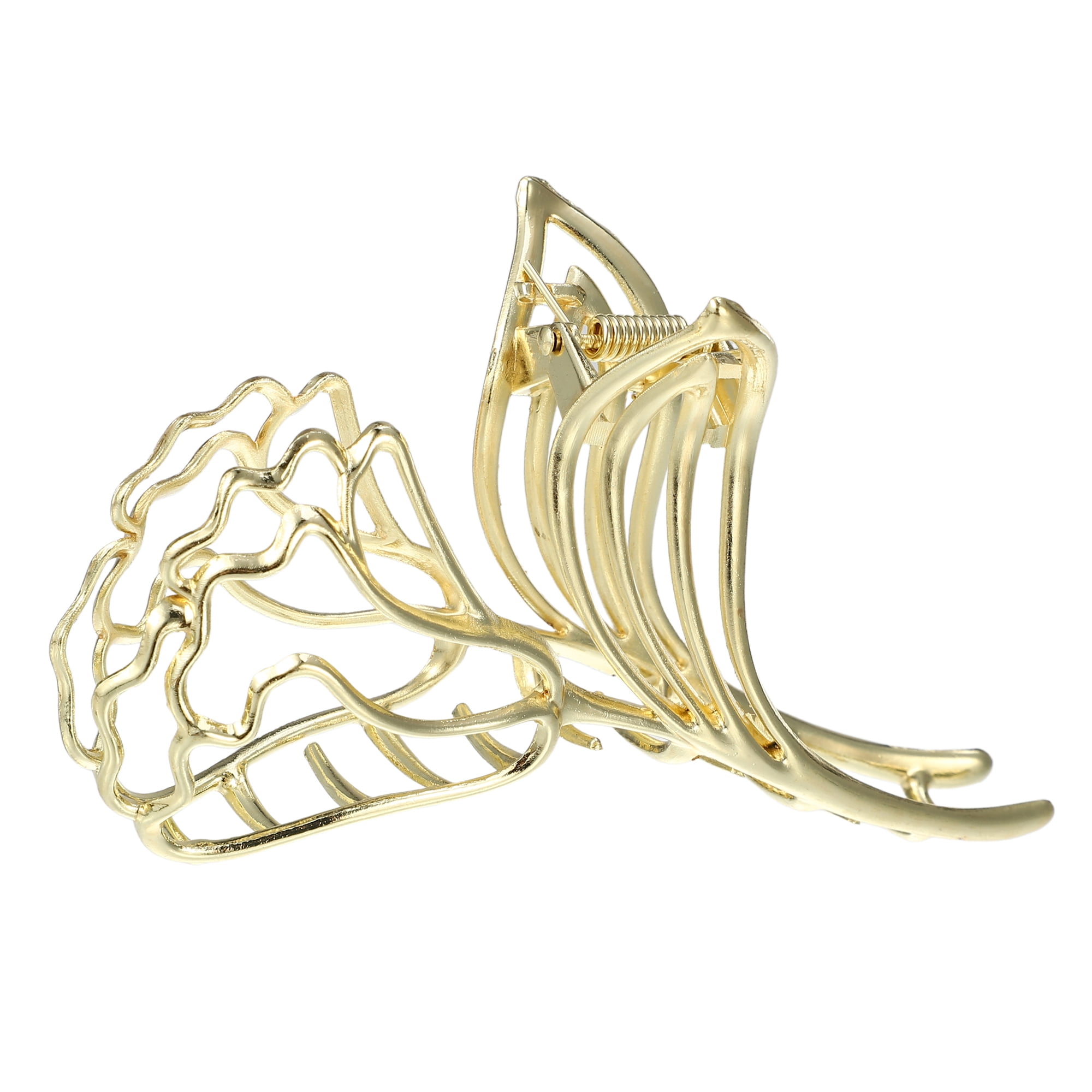 Vocoste 1 Pc Metal Hair Claws Hair Clips for Women Gold Tone 4.45"x2.83 ...