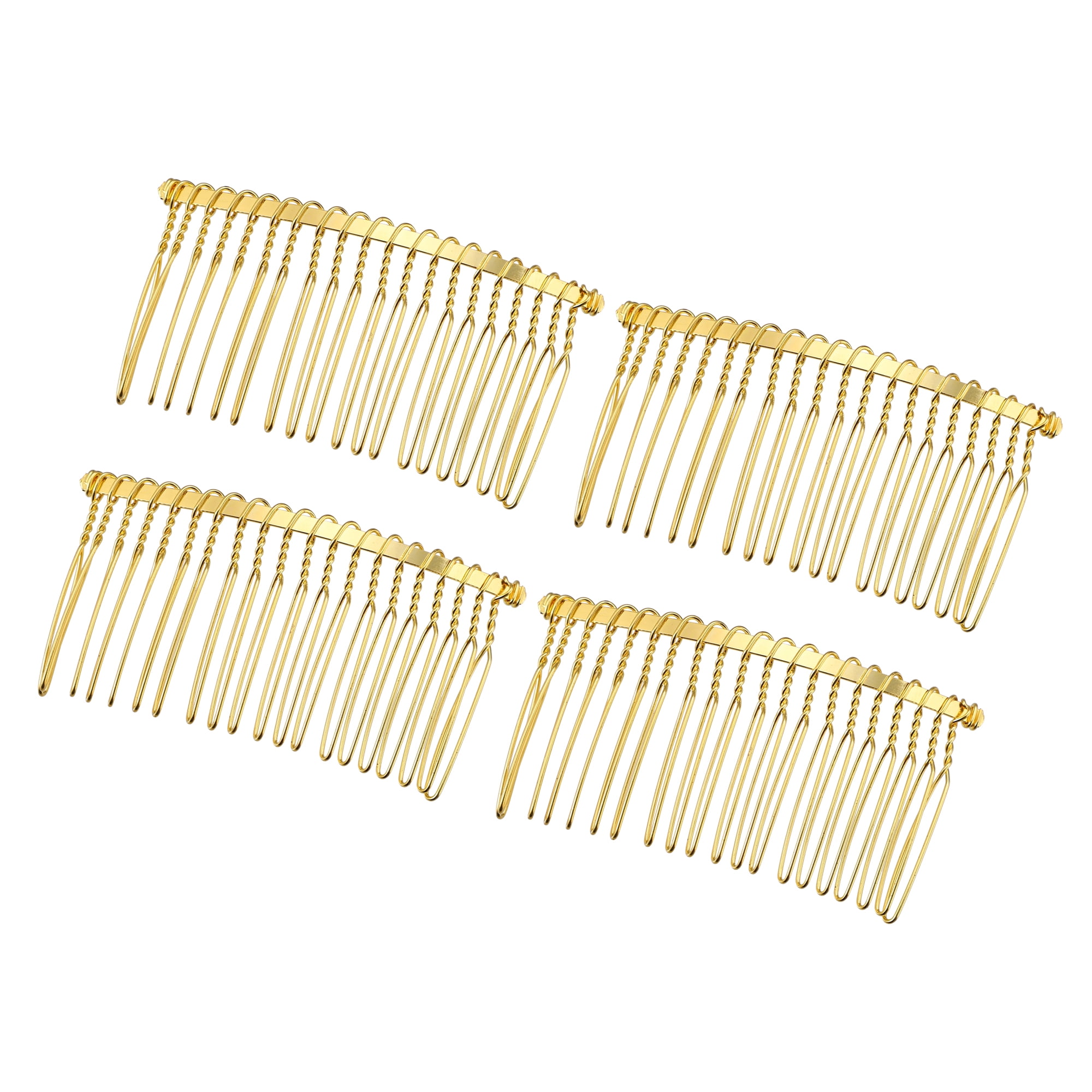 Vocoste 4 Pcs No Slip Hair Side Combs Accessories Metal 3" Gold Tone ...