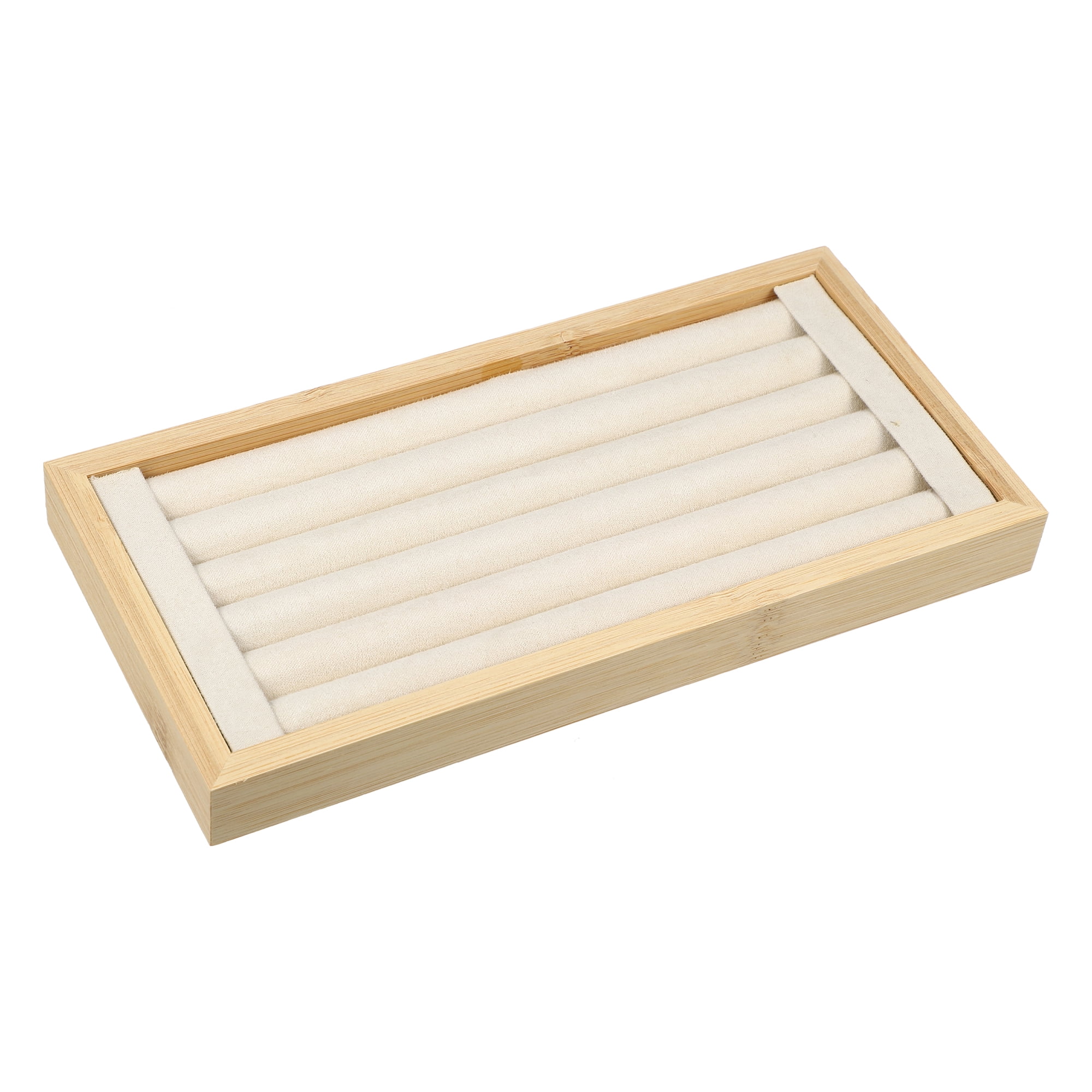 Vocoste Bamboo Wood Ring Tray Stackable Storage Jewelry Tray Showcase ...