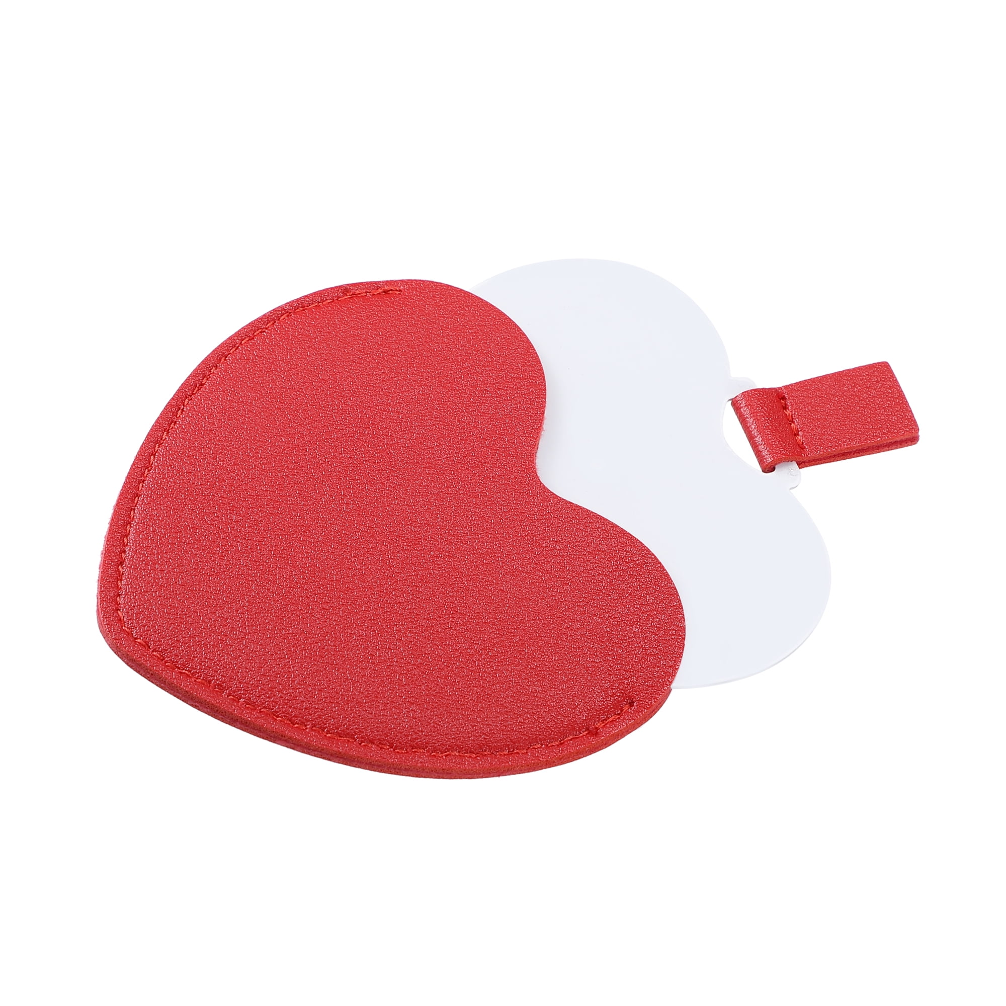 Vocoste Stainless Steel Heart Shaped Compact Mirror with PU Leather ...