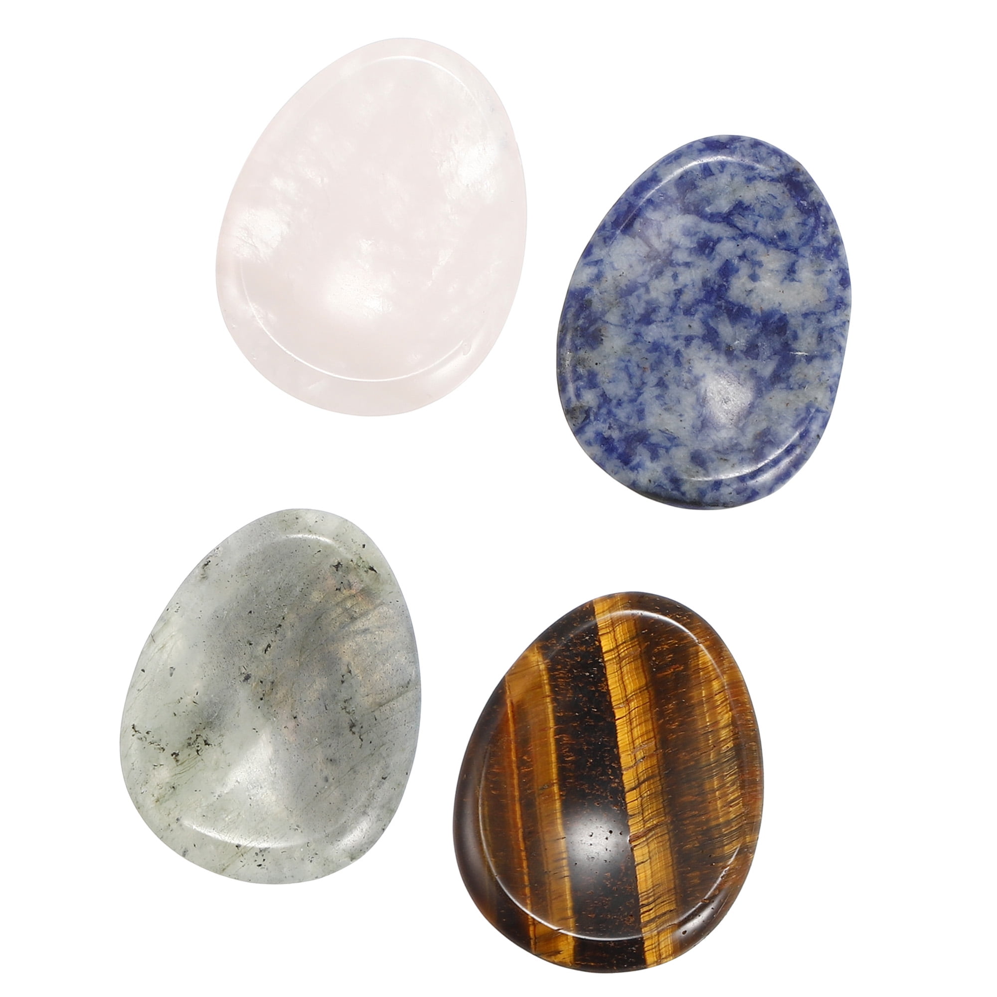Vocoste Thumb Worry Stone Faux Crystal Includes Rose Quartz Tigers Eye ...