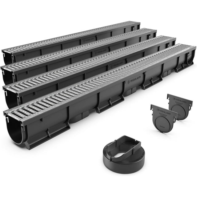 Vodaland - 3 Inch Easy 1 Premium Trench Drain Channel - Galvanized ...