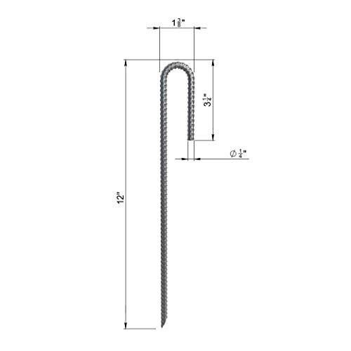 Vodaland Rebar Stakes J Hook Extra Heavy Duty 1/4 inch Coated Steel ...