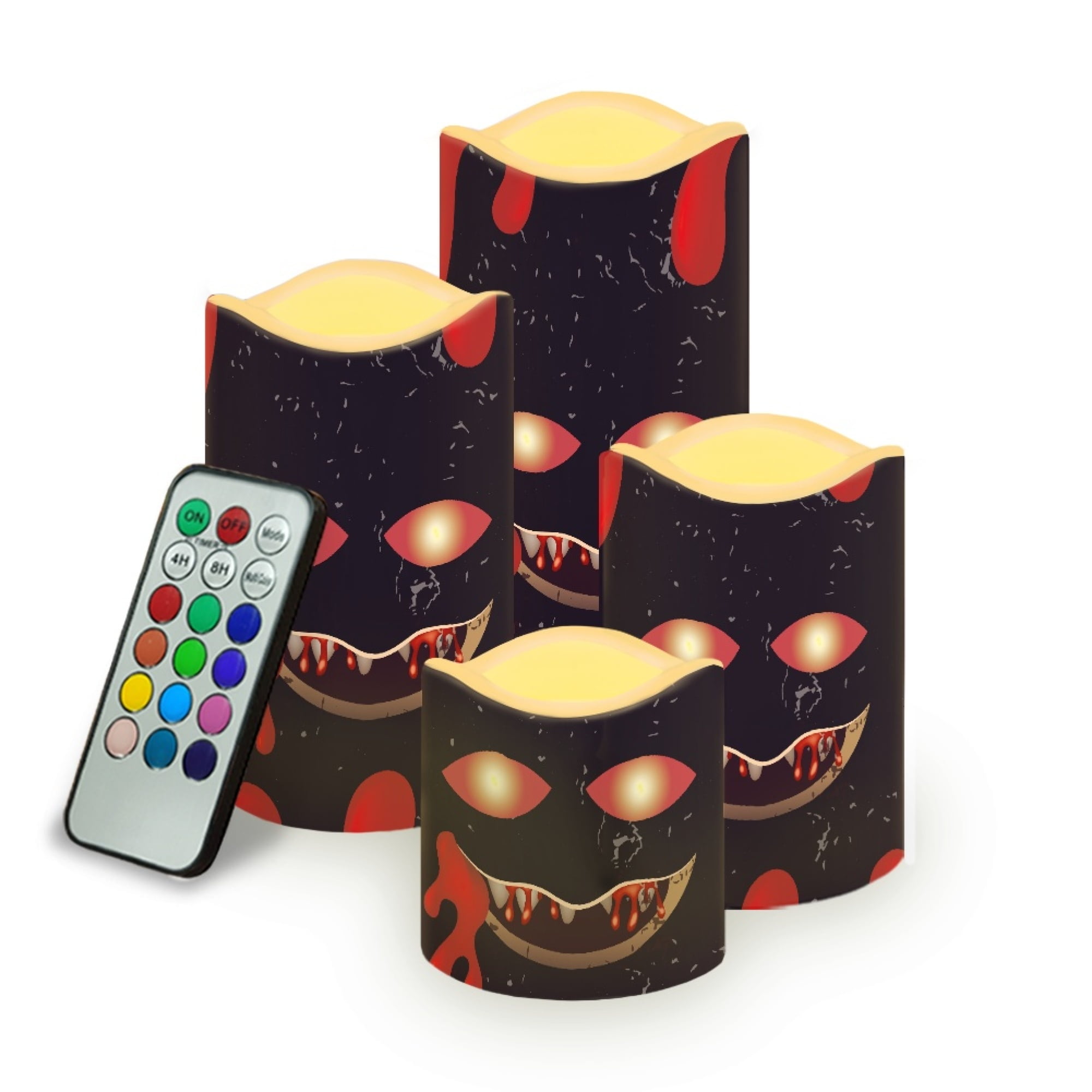 Vodetik Store 4 Pack Flameless Candles with Batteries,Multi Function Remote Control with Timer ...