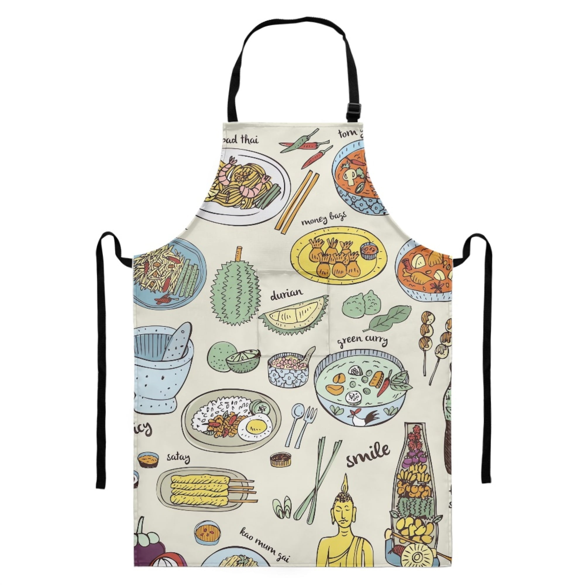 Vodetik Store Food Aprons for Women with Pockets Oil-Proof Waterproof ...