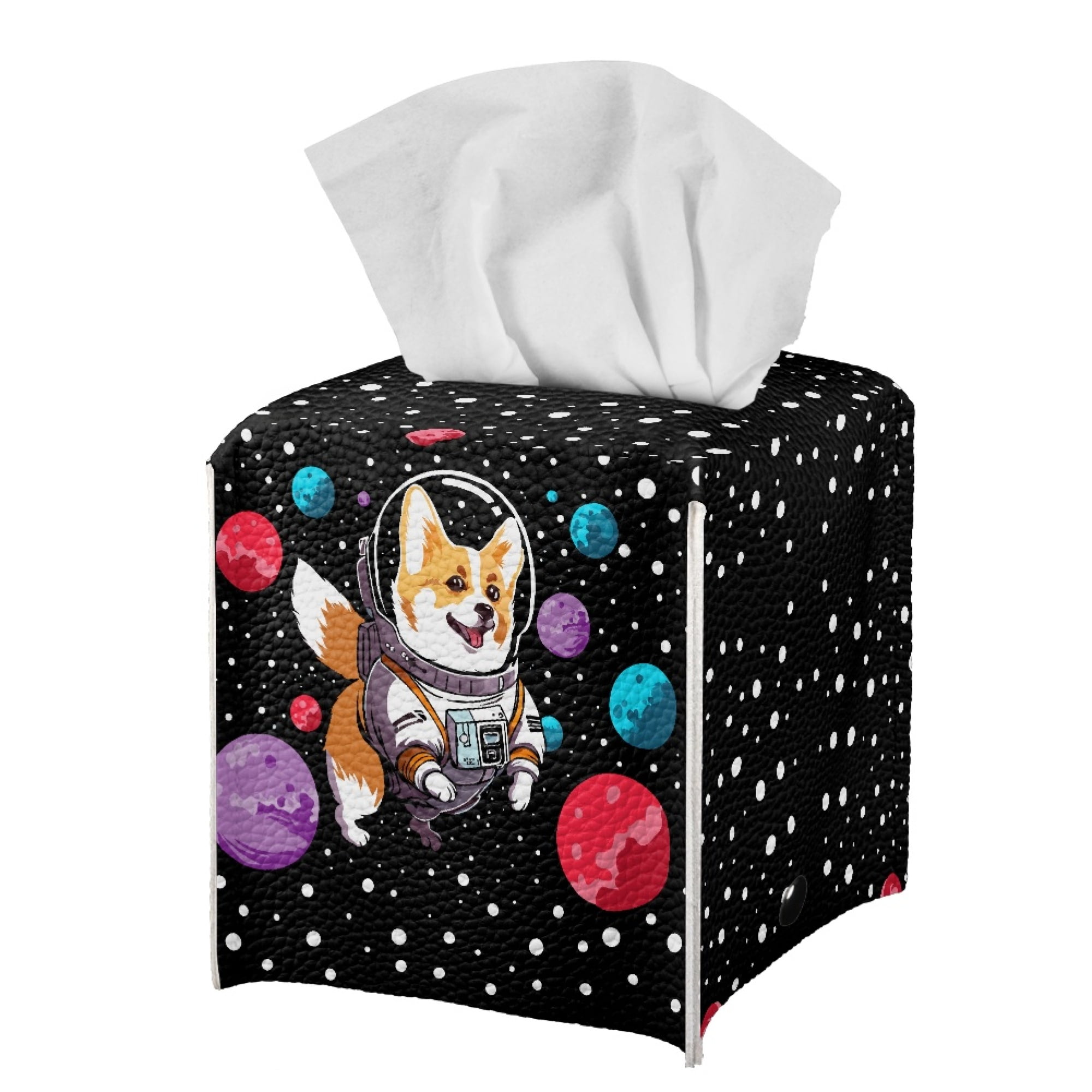 Vodetik Store Leather Tissue Box Cover Square Decorative Foldable Dog ...