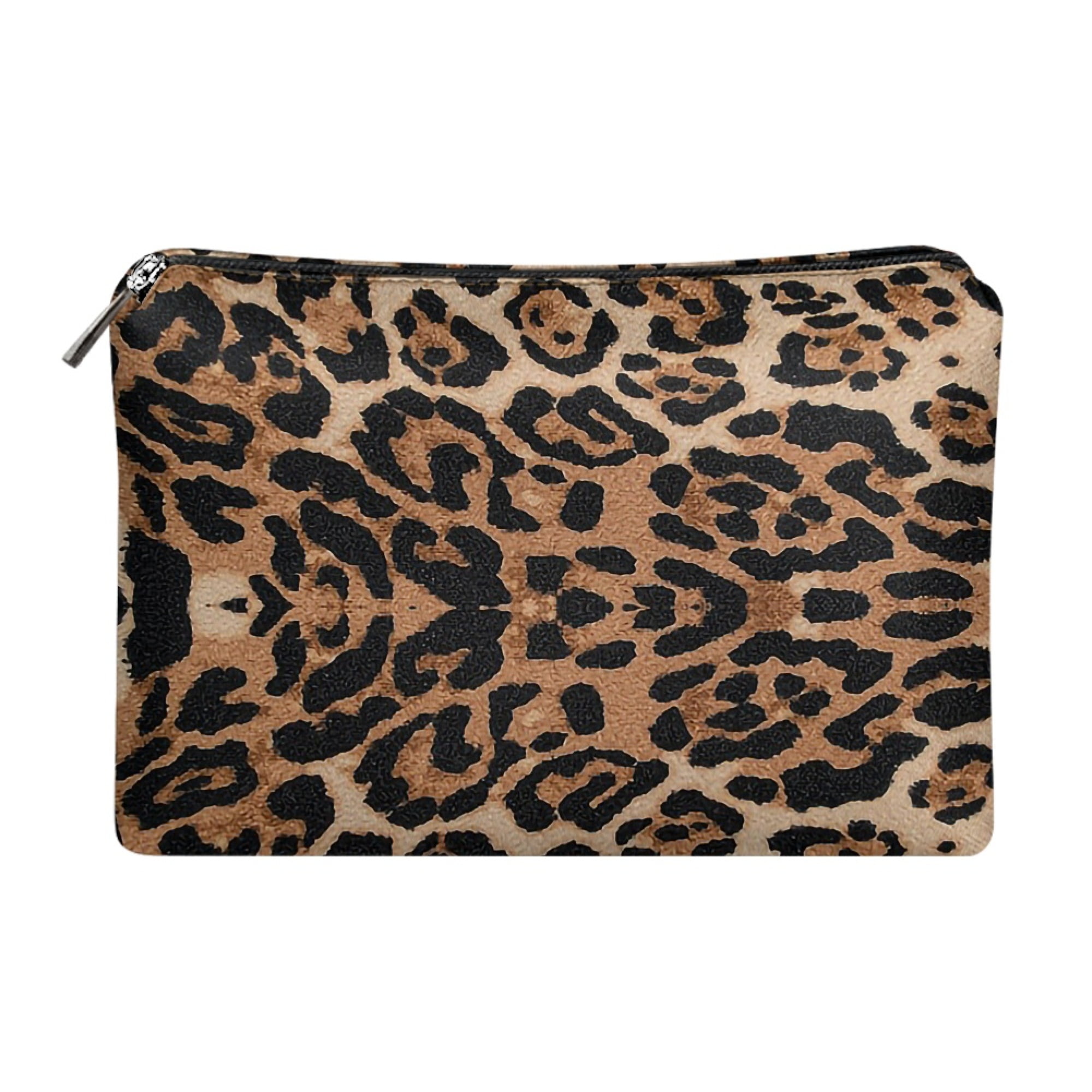 Vodetik Store Leopard Print Large Makeup Bag Zipper Pouch Leather ...