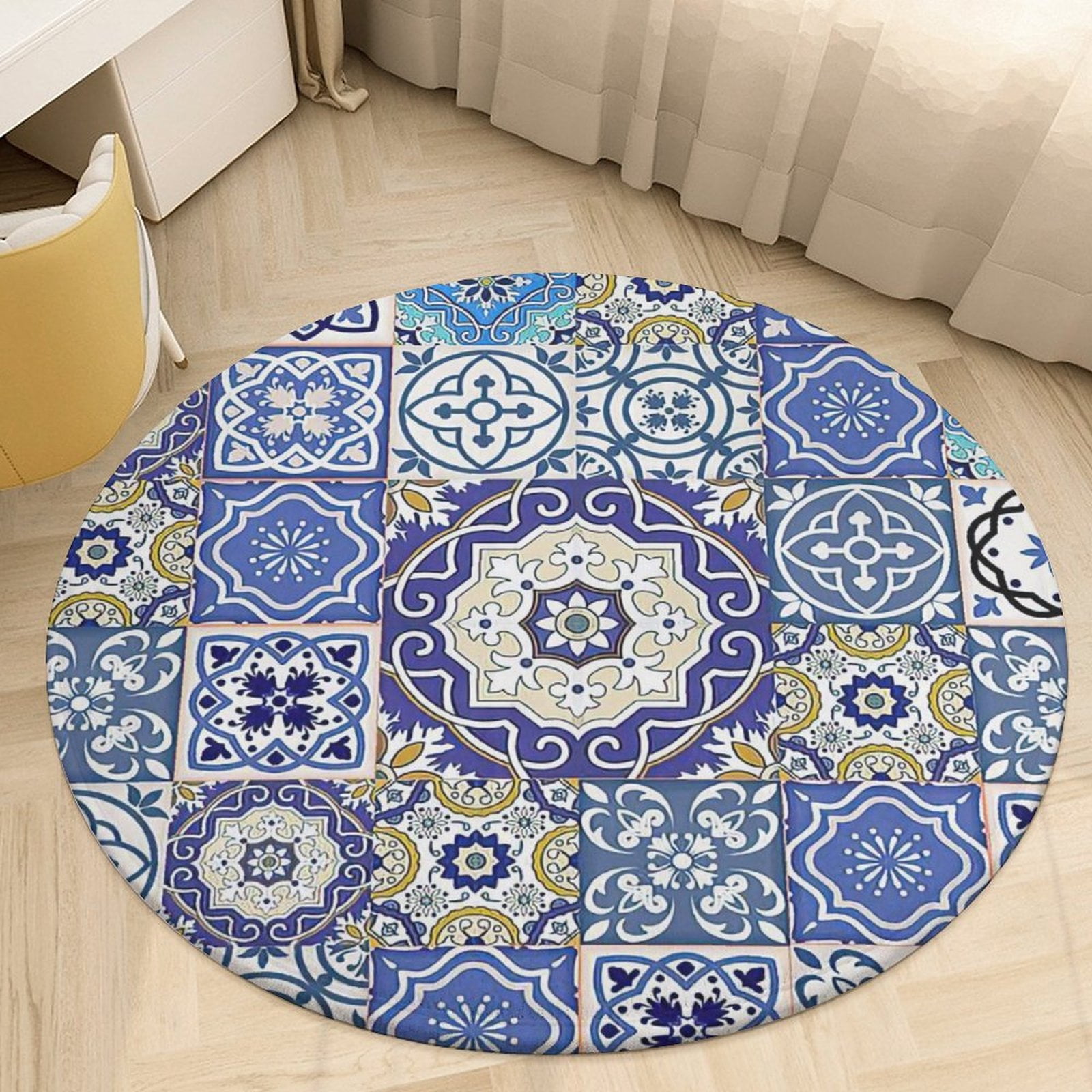 Vodetik Store Mandala Pattern Round Area Rug for Living Room Washable ...